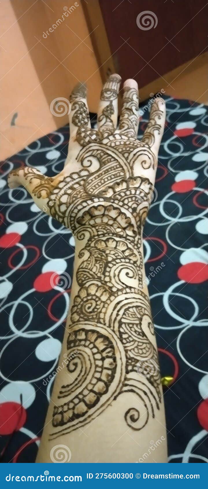 Simple Usual Mehandi Designs for Beginners Stock Photo - Image of ...
