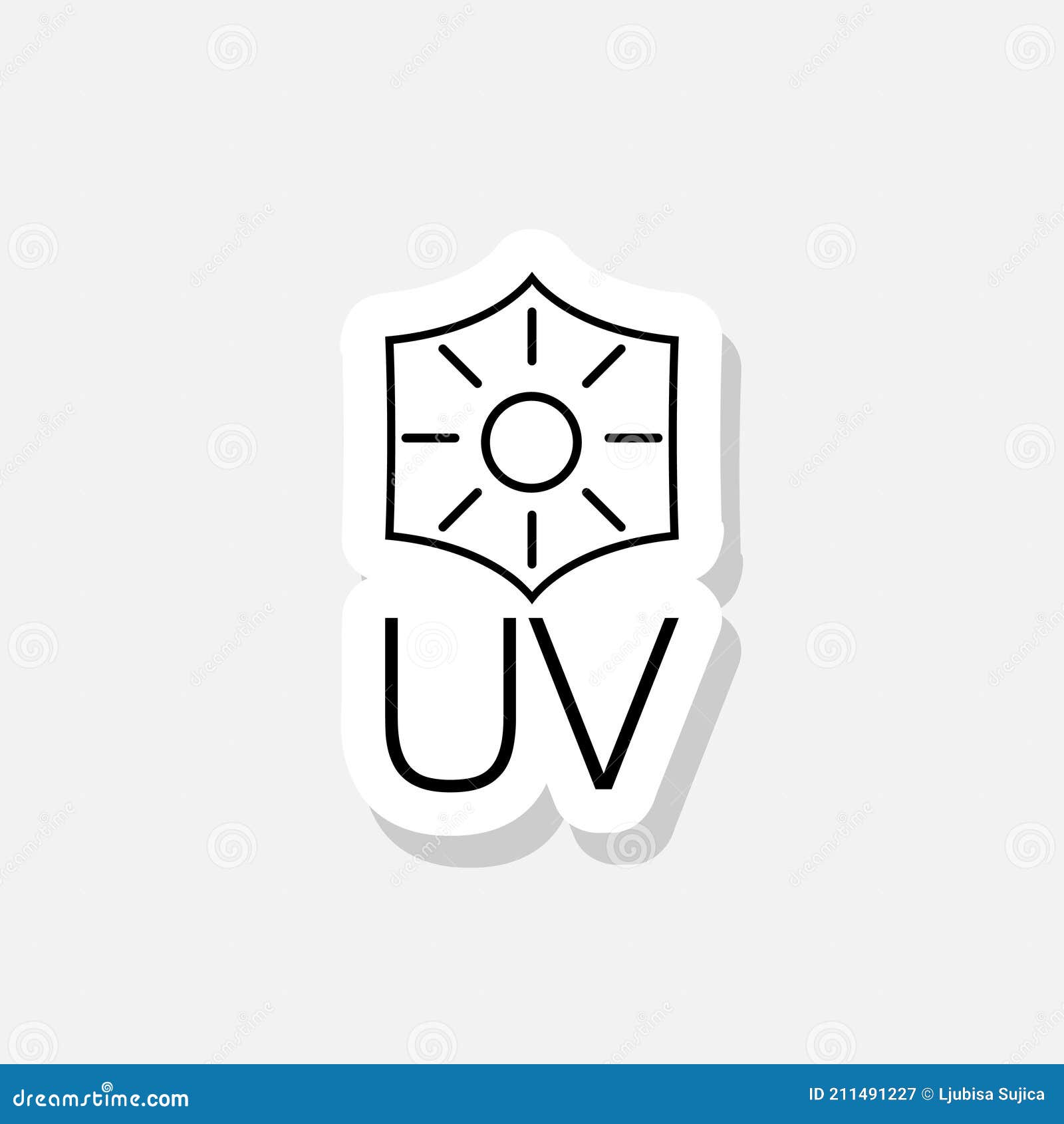 Simple UV Protection Sticker Icon Stock Vector - Illustration of ...
