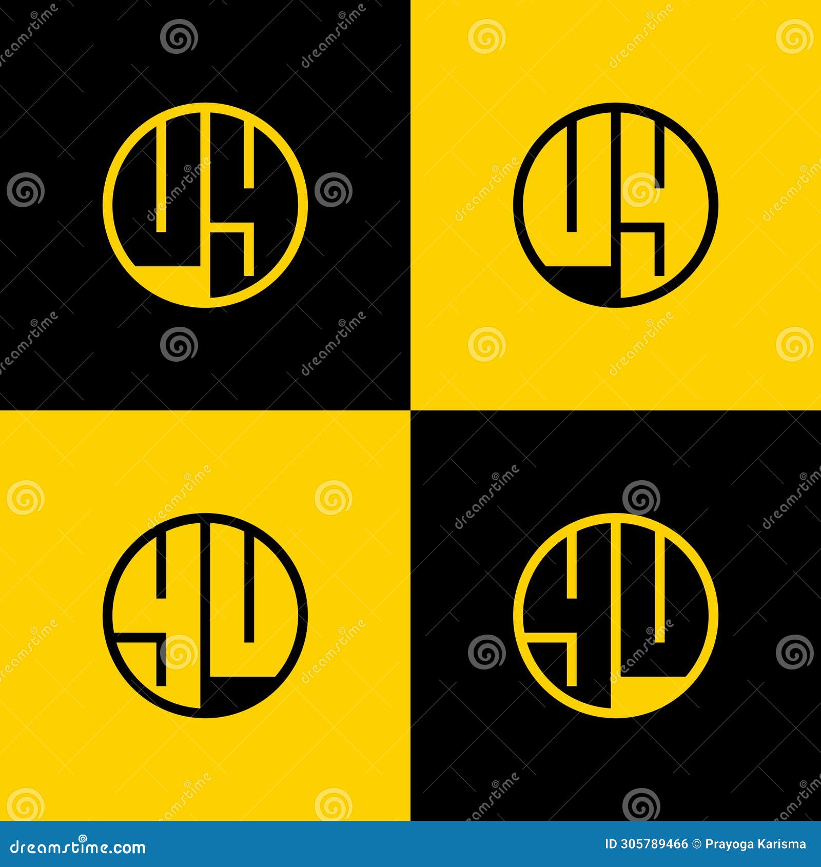 Simple UY and YU Letters Circle Logo Set, Suitable for Business with UY ...
