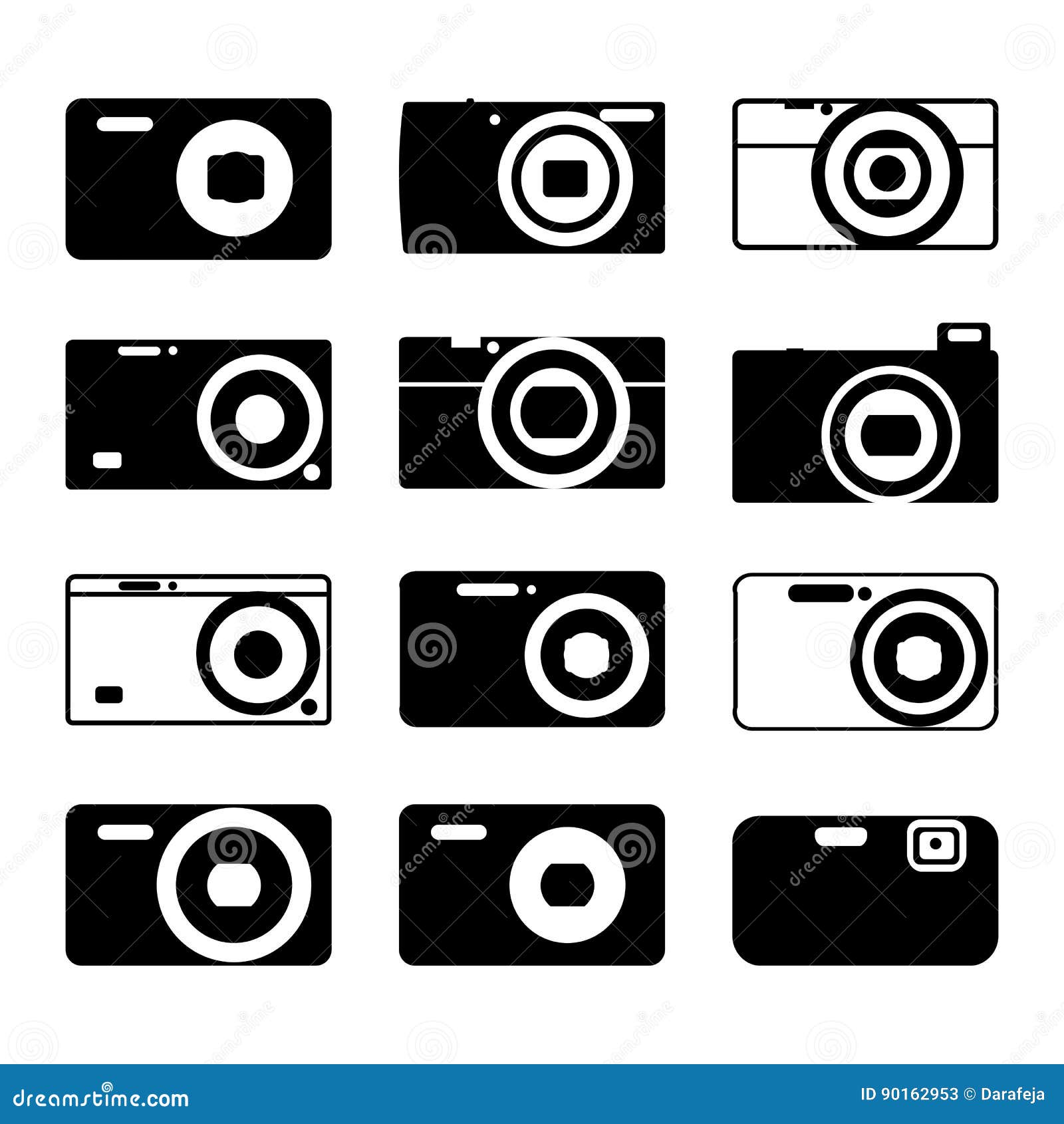 Simple Various Camera Icon Set 1 of 6 Stock Illustration - Illustration ...