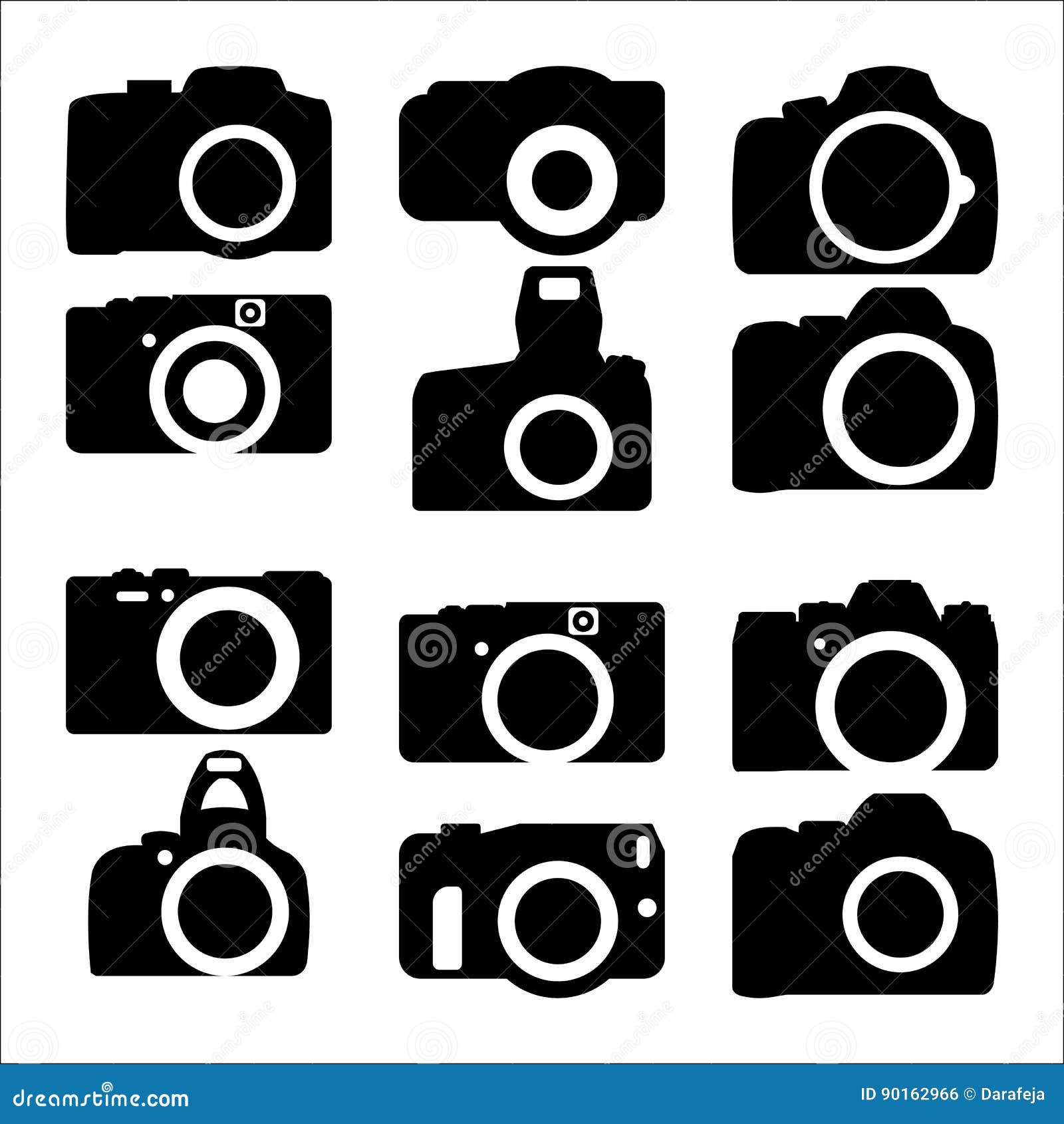 Simple Various Camera Icon Set 4 of 6 Stock Illustration - Illustration ...