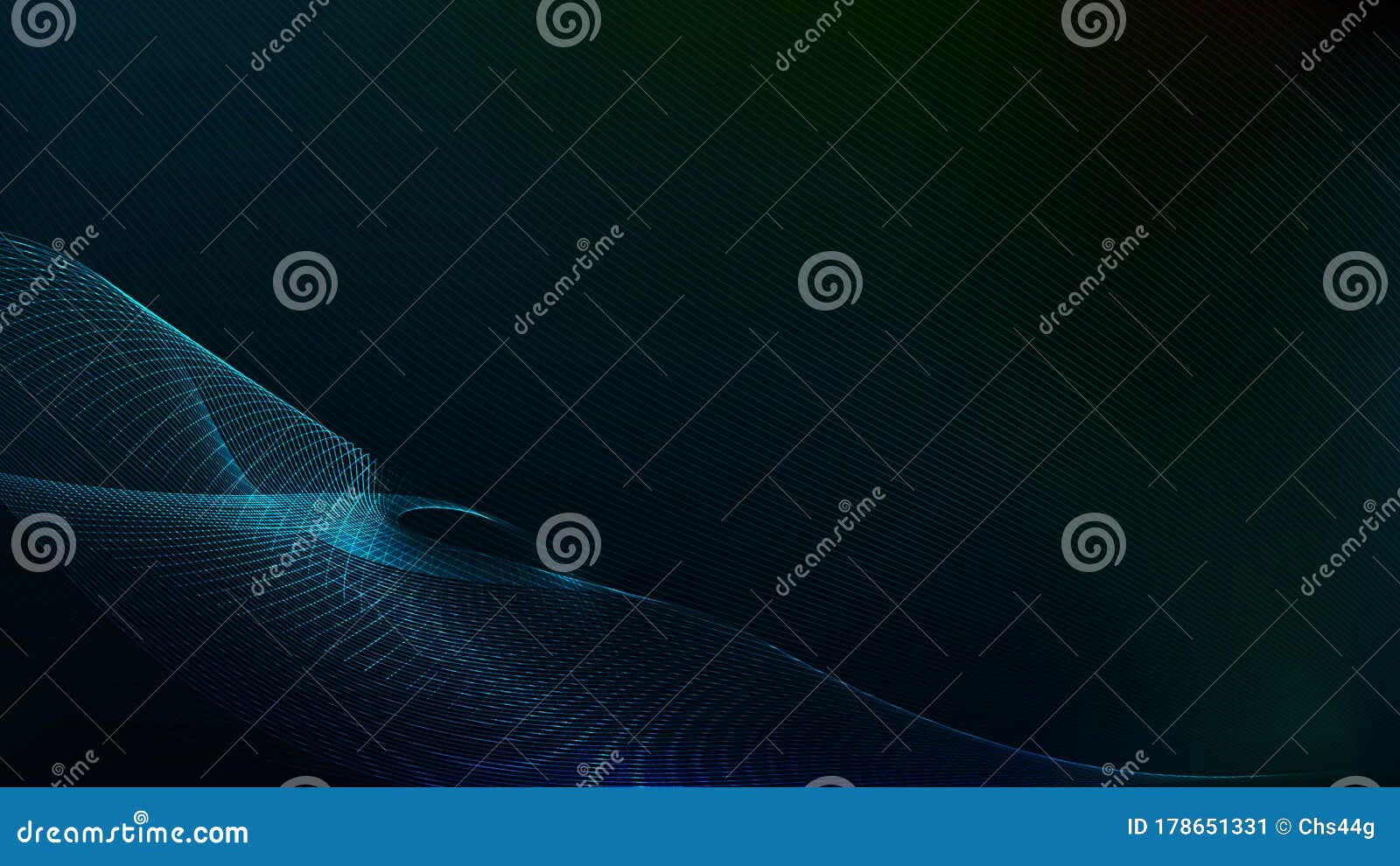 Simple Vector Abstract Shiny Color Blue Wave Design Element on Dark ...