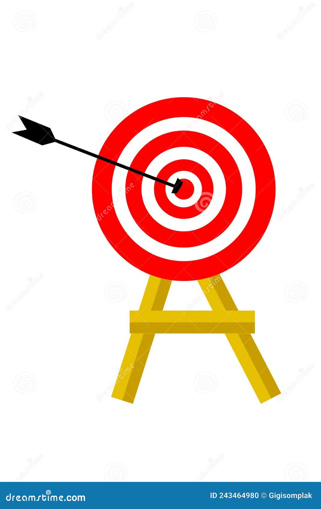Simple Vector Arrow Hit a Target, Isolated on White Stock Vector ...