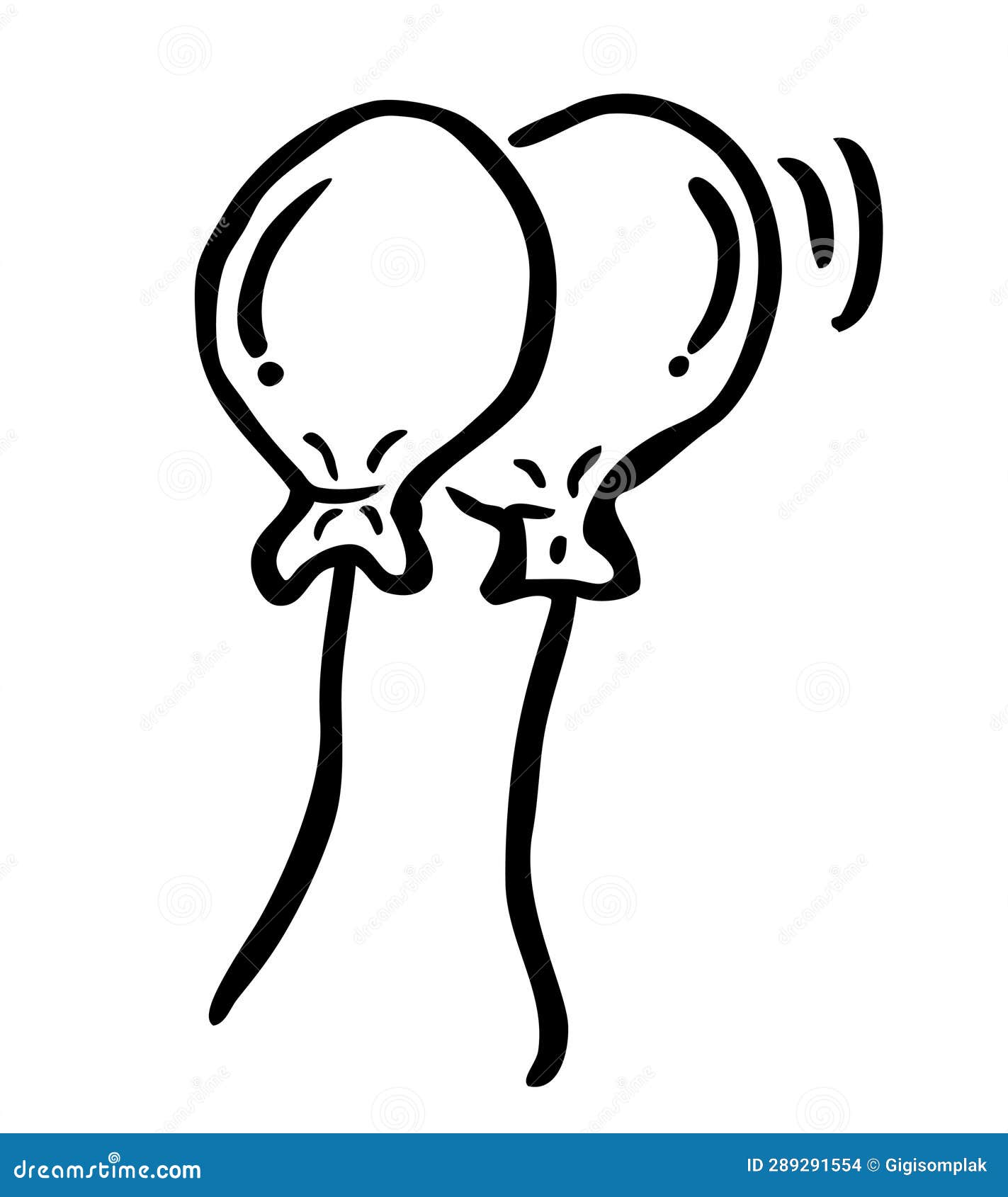 Simple Vector Balloon, Hand Draw Sketch, Isolated on White Stock Vector ...