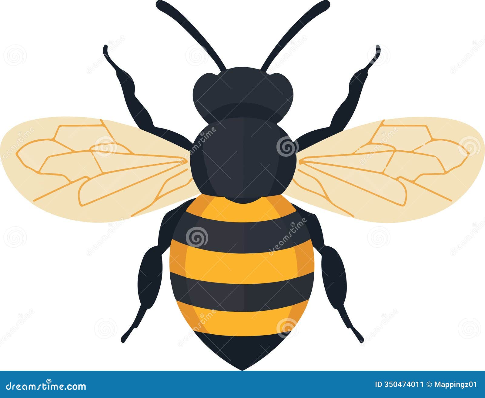 Simple vector bee clipart stock vector. Illustration of clipart - 350474011