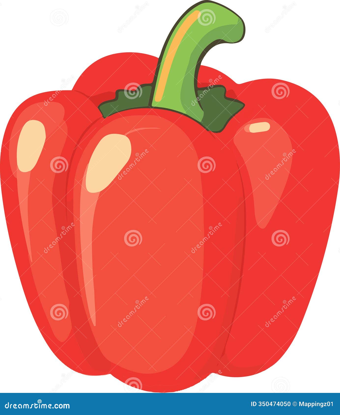 Simple Vector Bell Pepper Clipart Stock Vector - Illustration of bold ...