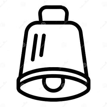 Black Outline Icon of a Bell Hanging and Ringing Stock Illustration ...