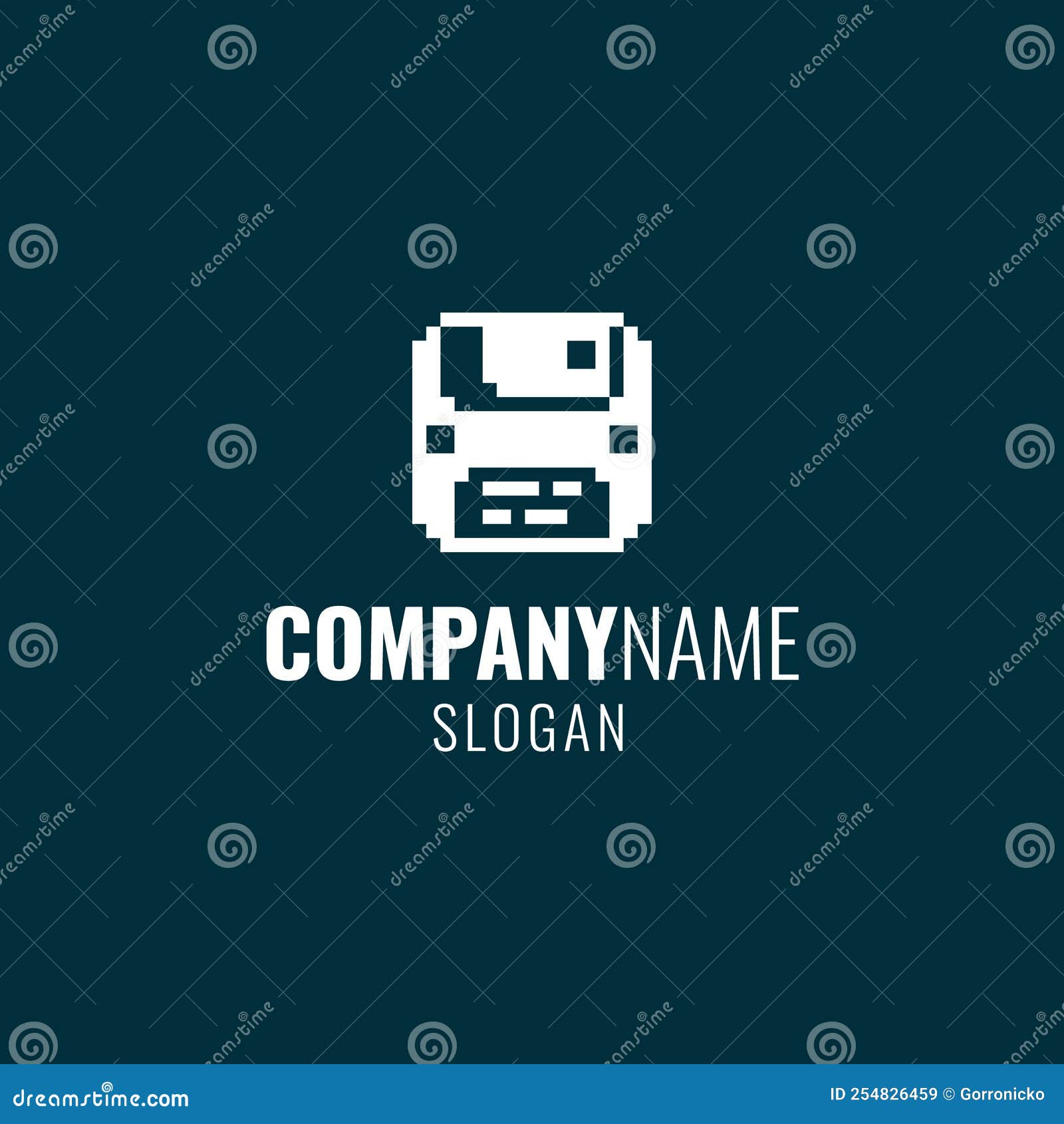 Simple Vector 1bit Pixel Art Logo of Floppy Disk Stock Vector ...