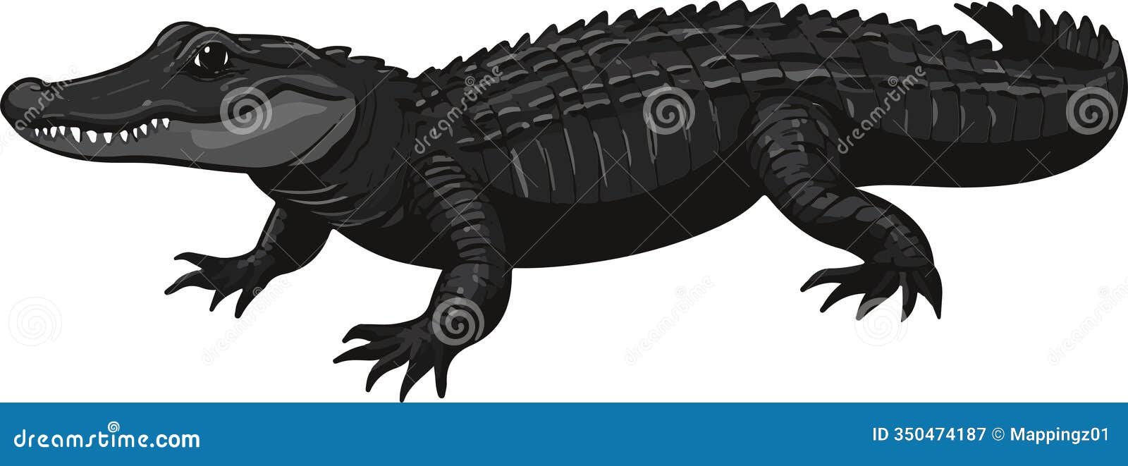 Black Caiman Outline Silhouette Generative Ai Vector Illustration ...