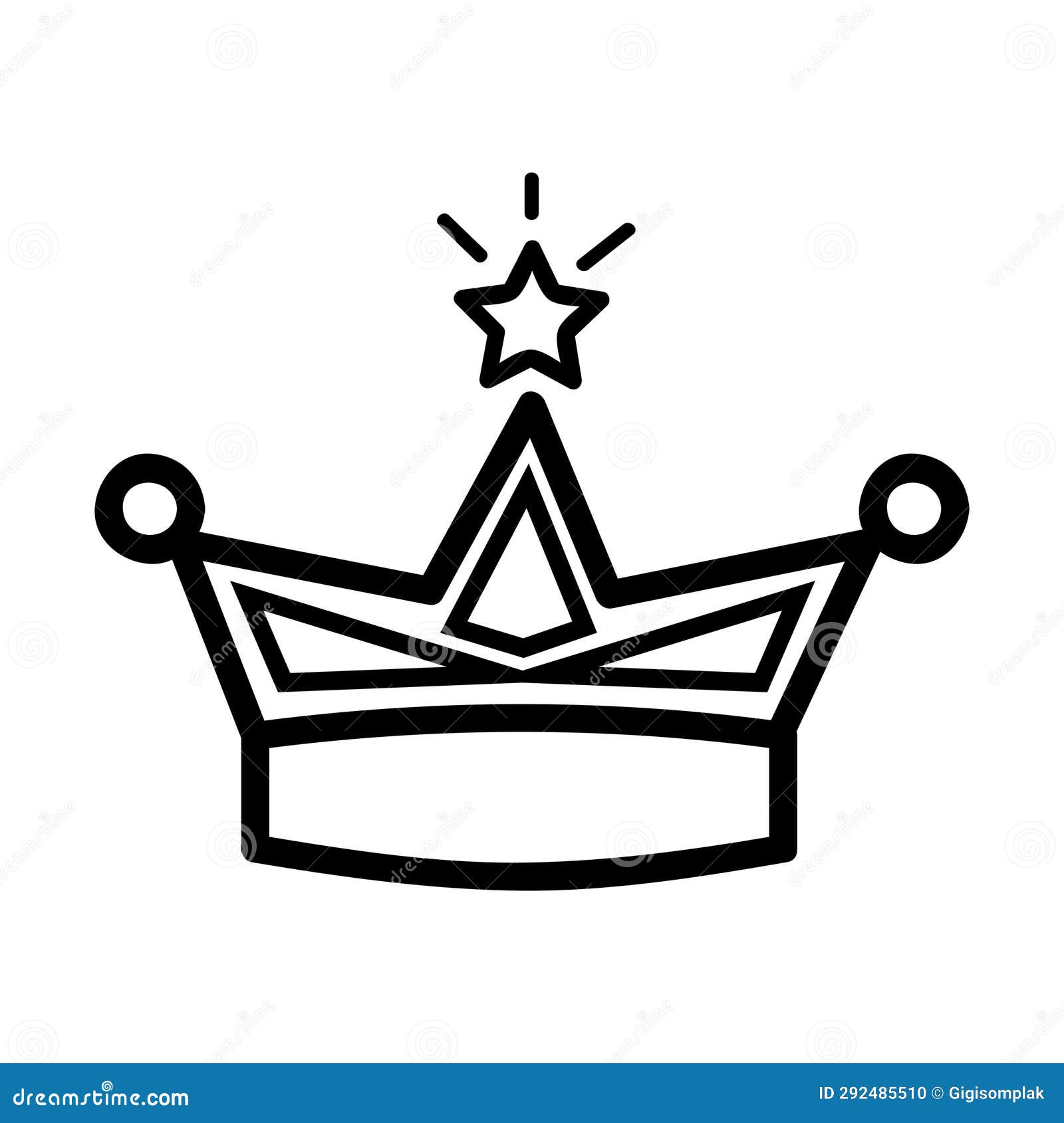 Simple Vector Black Crown, Isolated on White Stock Vector ...
