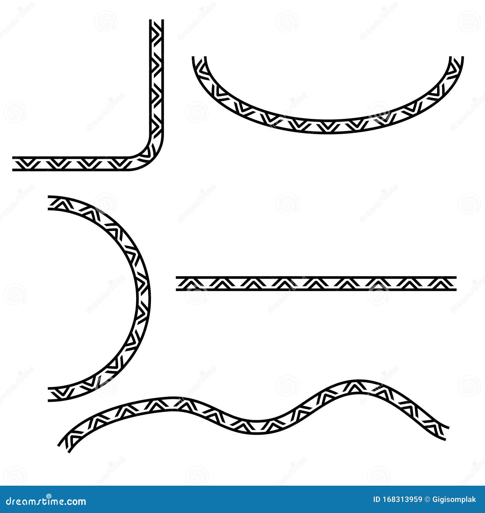 Simple Vector Black Half of Square, Oval, Square and Wave Corner ...