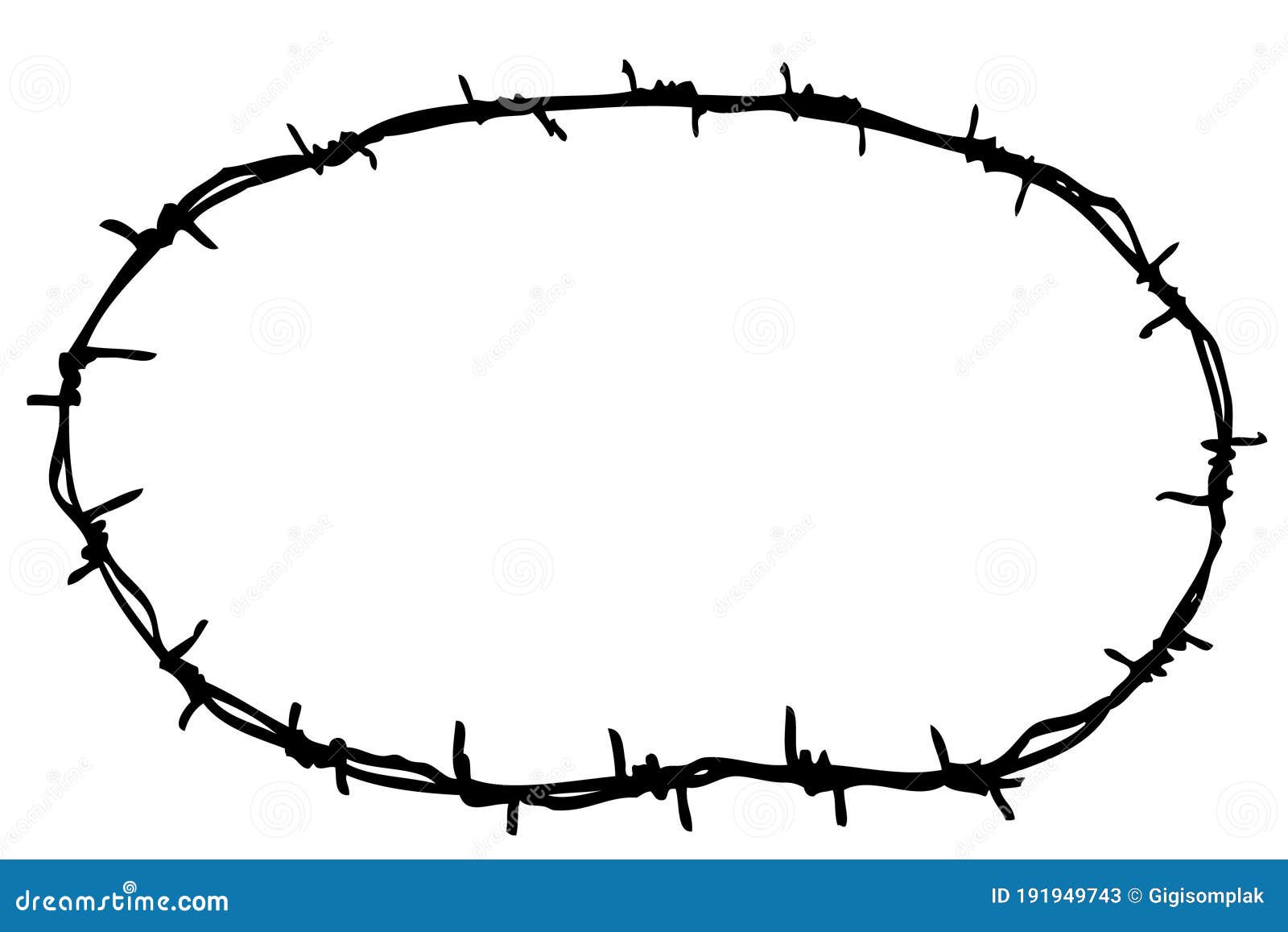 Oval Frame Borders And Barbed Wire