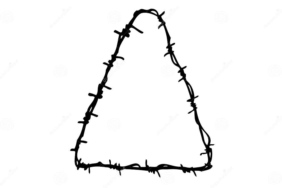Simple Vector Black Triangle Frame Hand Draw Sketch Barb Wire Stock ...