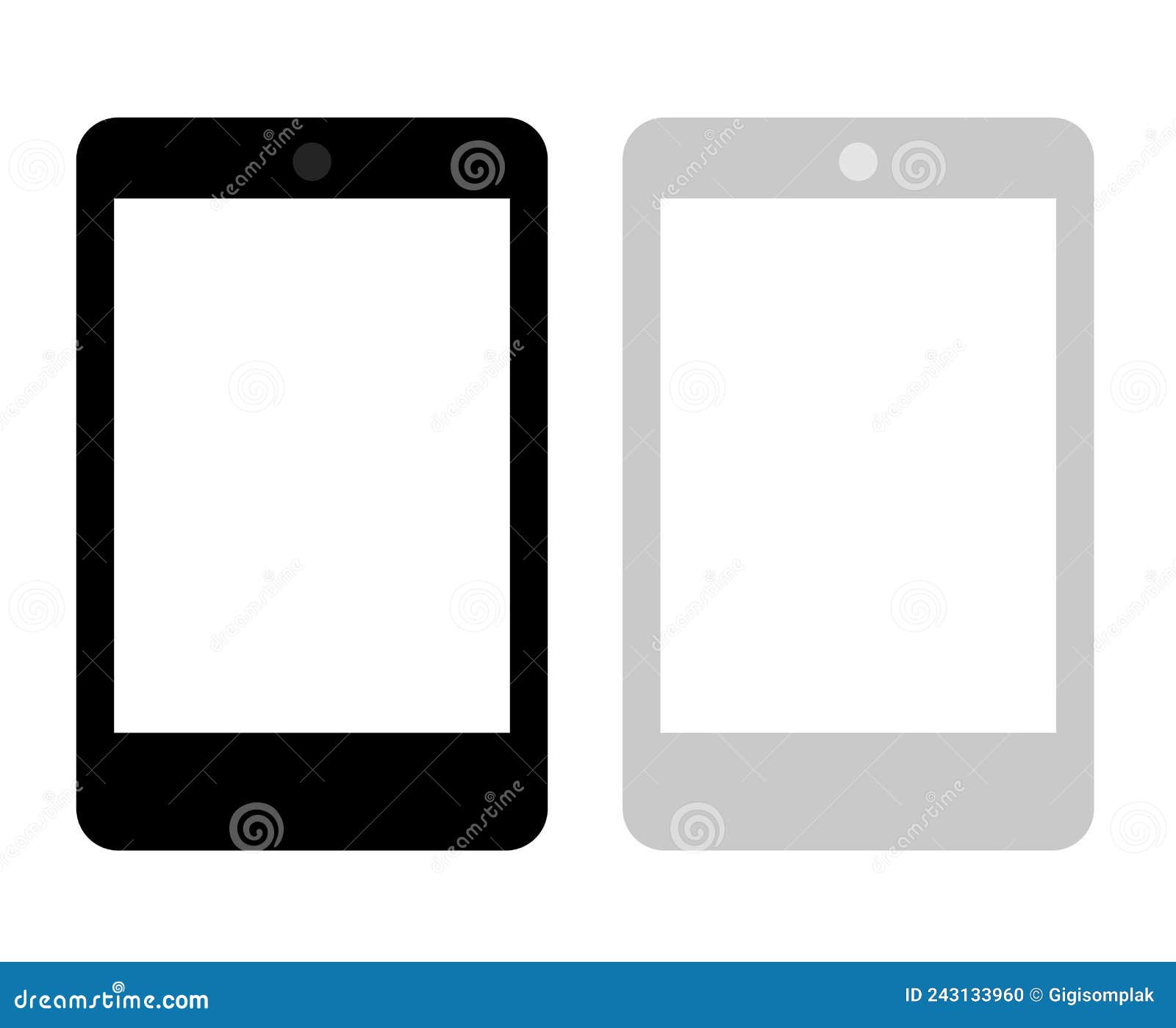 Simple Vector Blank Black and White Smartphone Stock Vector ...