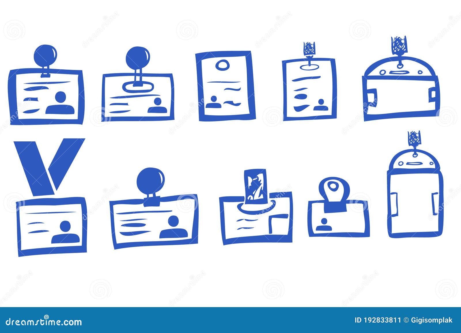 Simple Vector Blue Simple Hand Draw Sketch, Various Model ID or ...