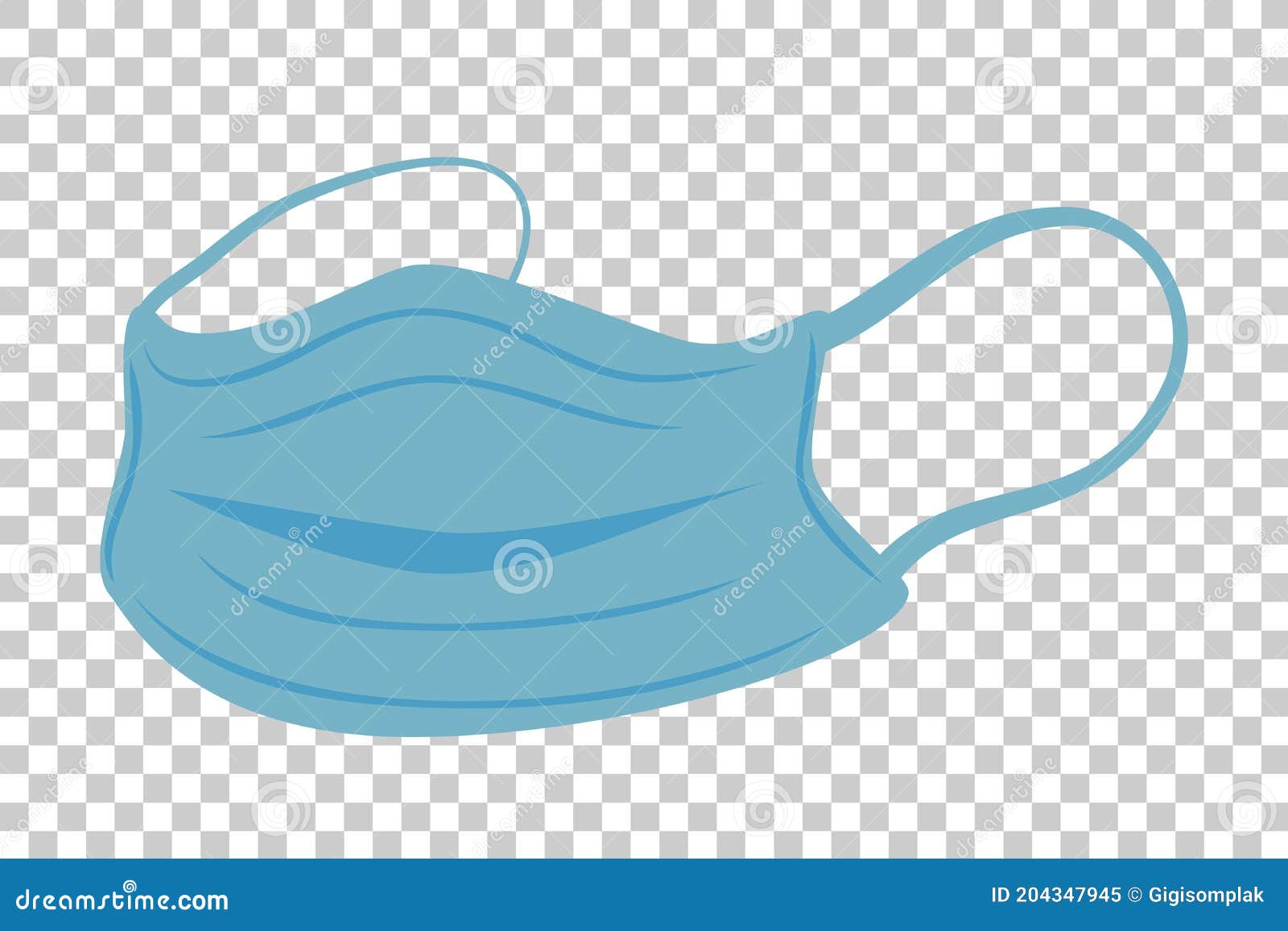 Simple Vector Blue Surgical Face Health Mask at Transparent Effect ...