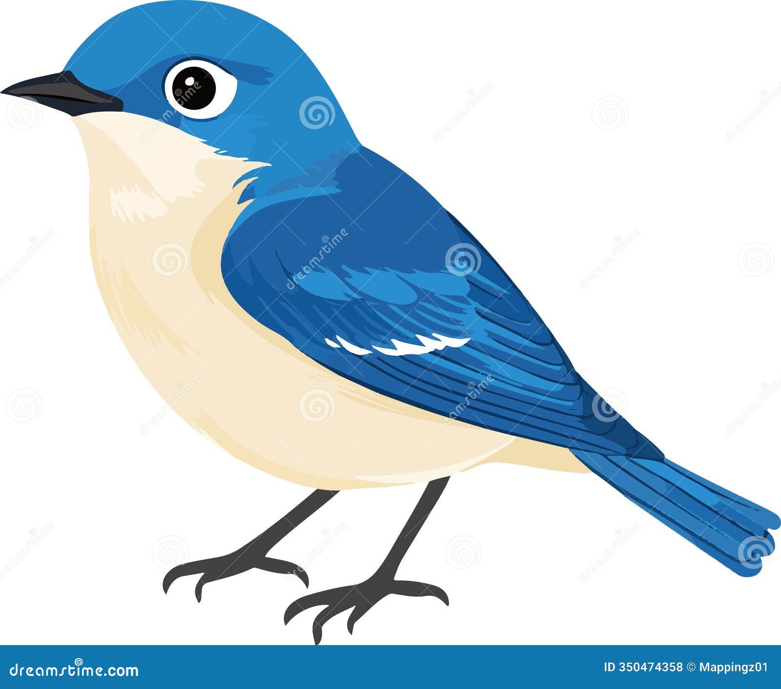 Simple Vector Bluebird Clipart Stock Vector - Illustration of digital ...