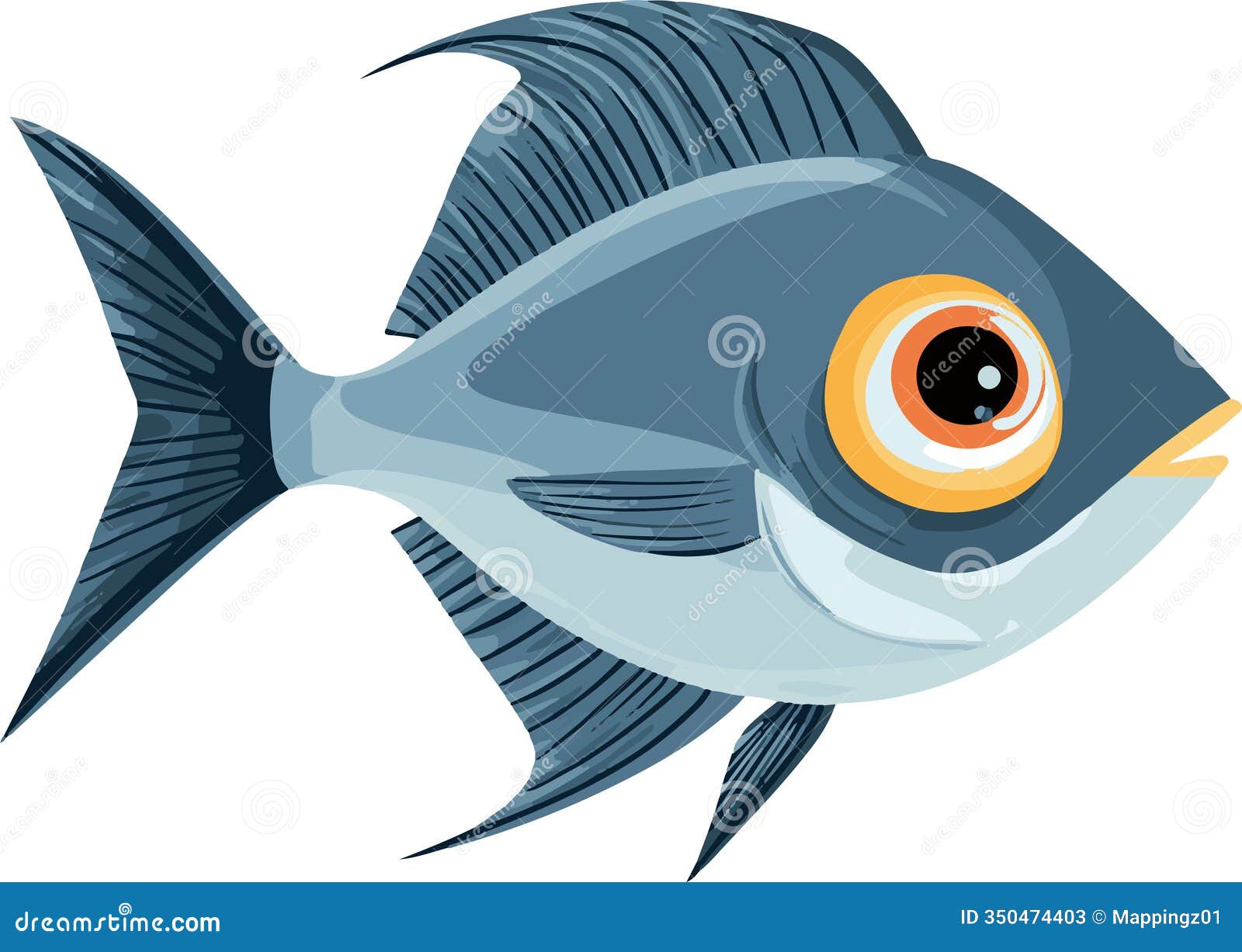 Simple Vector Bony Fish Clipart Stock Vector - Illustration of graphic ...