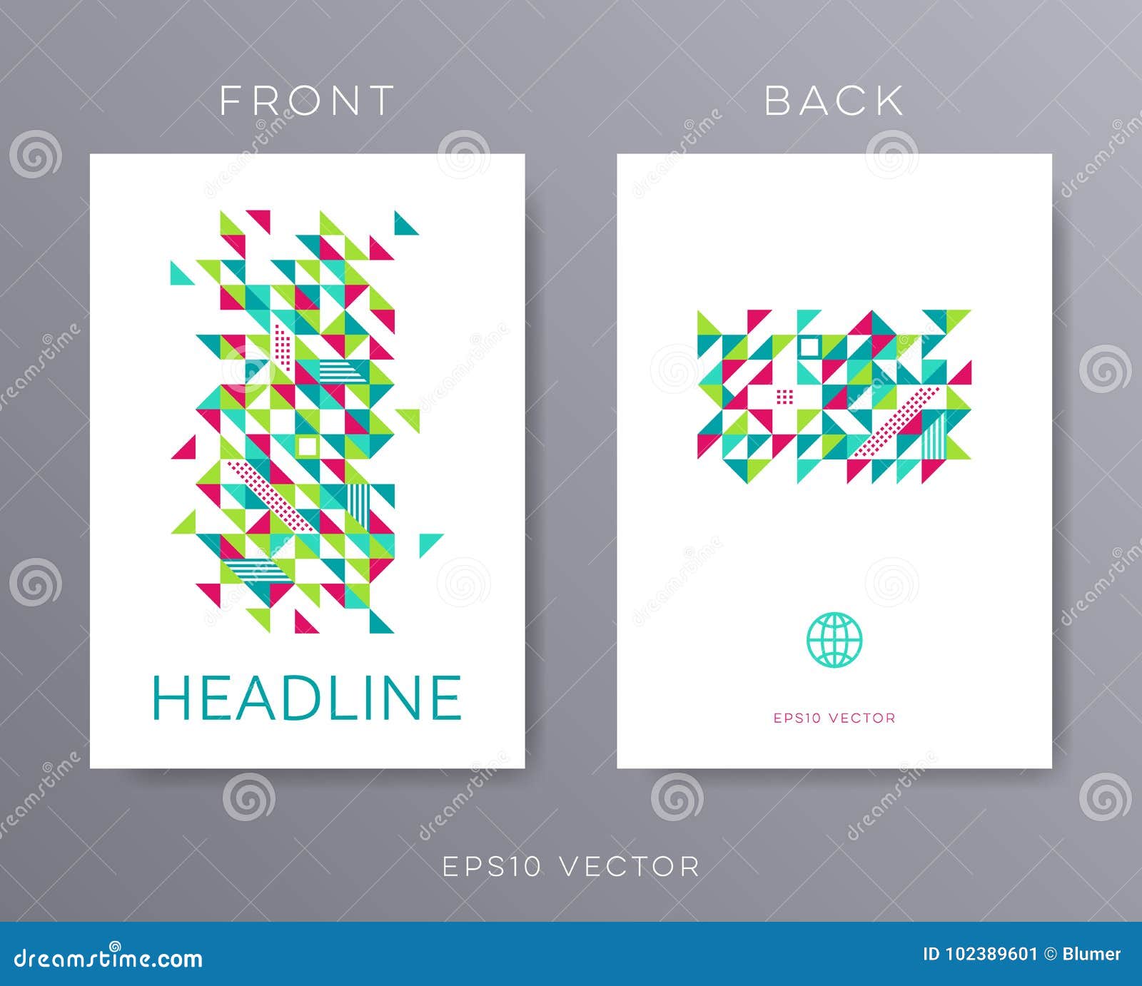 Vector Brochure Design Template Mosaic Stock Vector - Illustration of ...