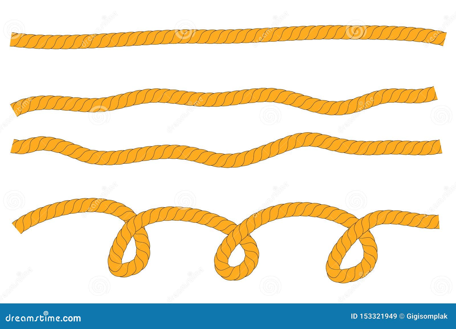Simple Vector, Brown Horizontal Wave Rope, for Your Element Design ...