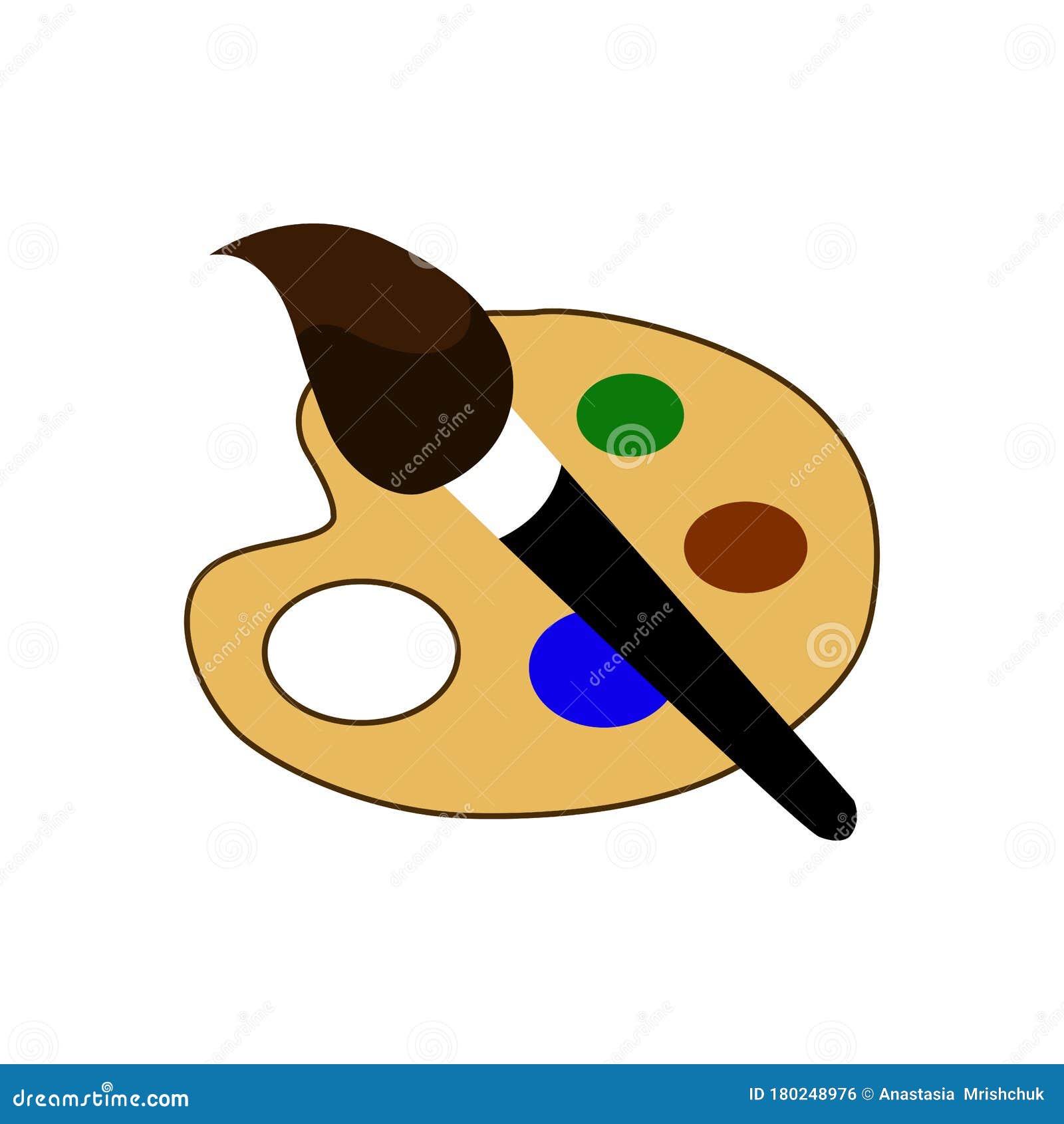 Simple Vector Brush Icon. Classic Flat Color Brush Icon Stock ...