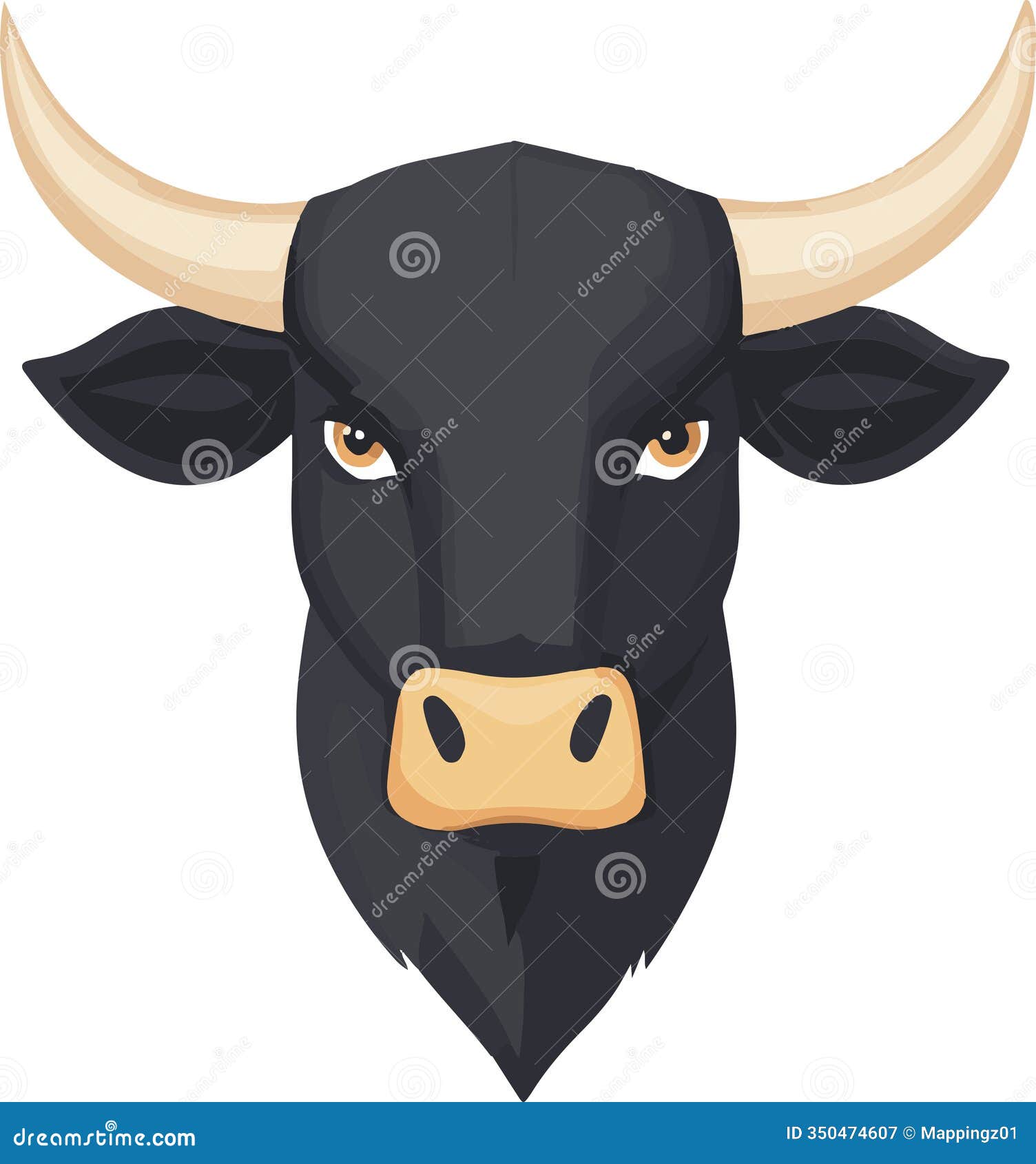 Simple vector bull clipart stock vector. Illustration of style - 350474607