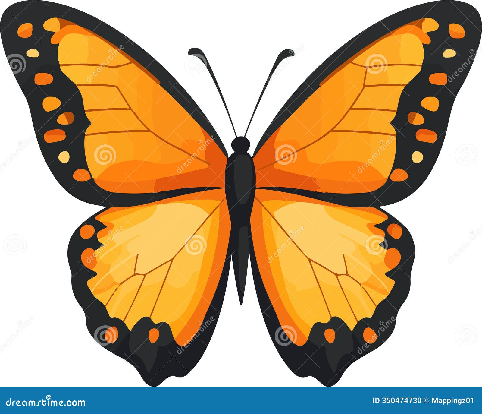 Simple Vector Butterfly Clipart Stock Vector - Illustration of abstract ...