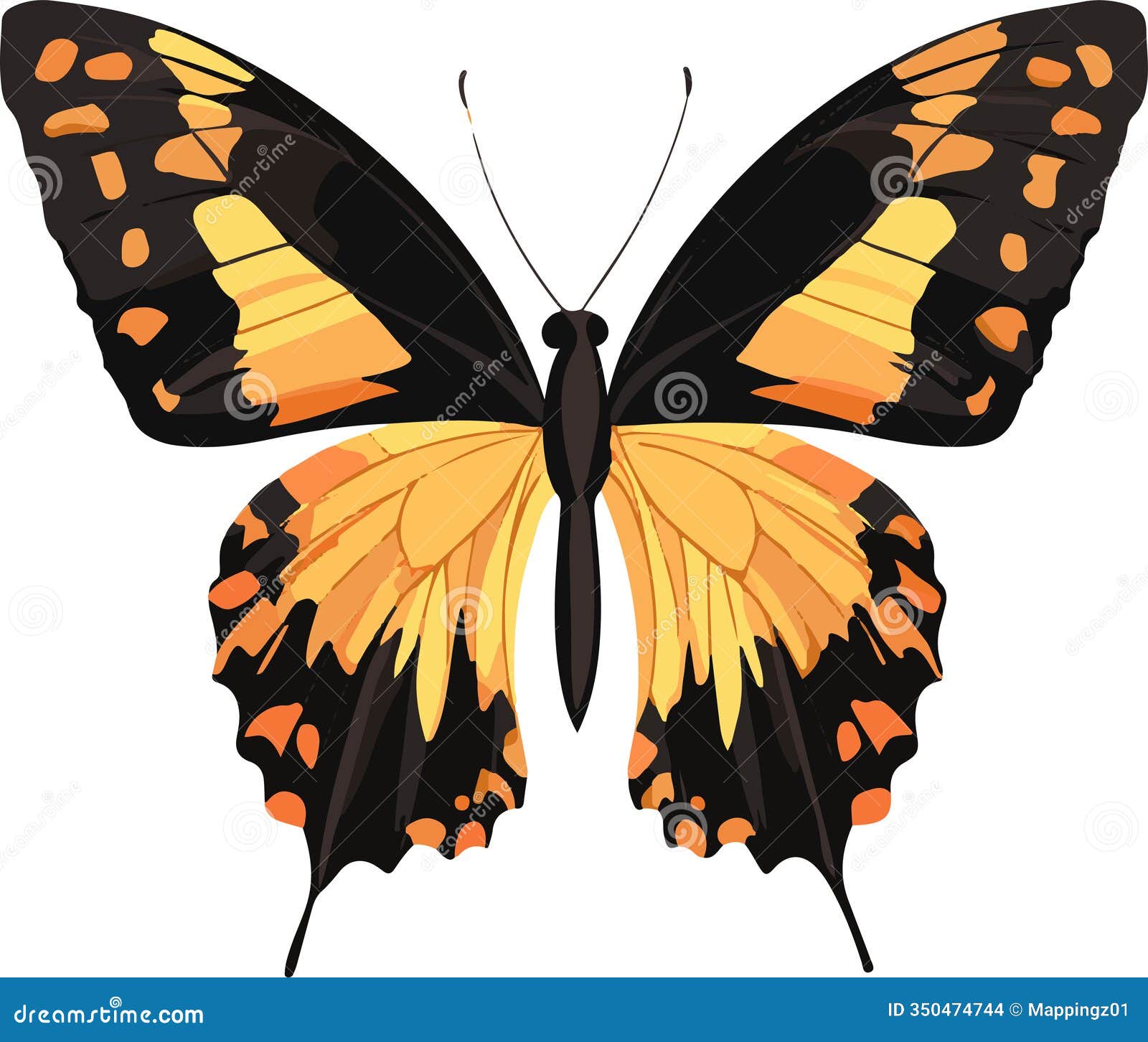 Simple Vector Butterfly Clipart Stock Vector - Illustration of editable ...