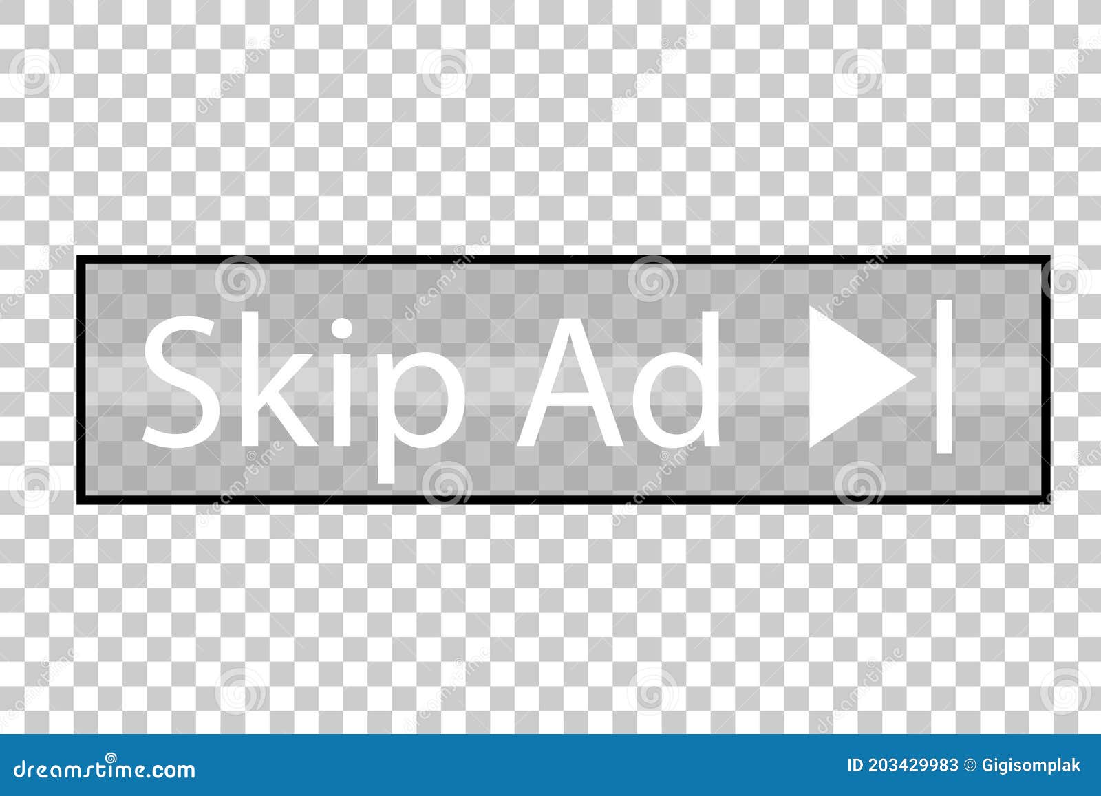 Simple Vector Button, Skip Ad, at Transparent Effect Background Stock ...
