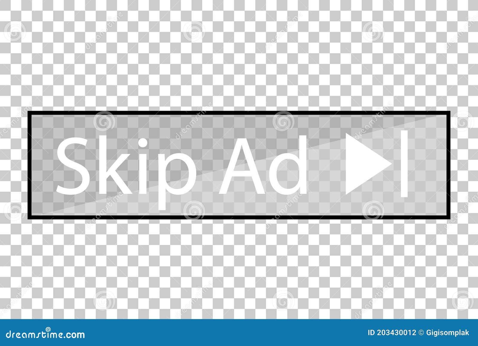 Simple Vector Button, Skip Ad, at Transparent Effect Background Stock ...