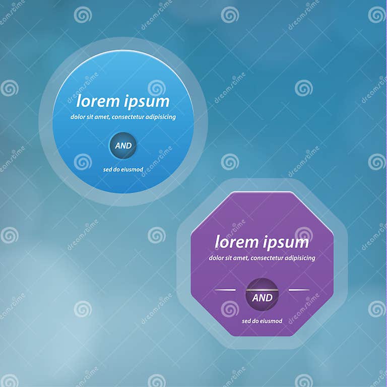 Simple Vector Buttons with Abstract Blurred Background. Natural Stock ...