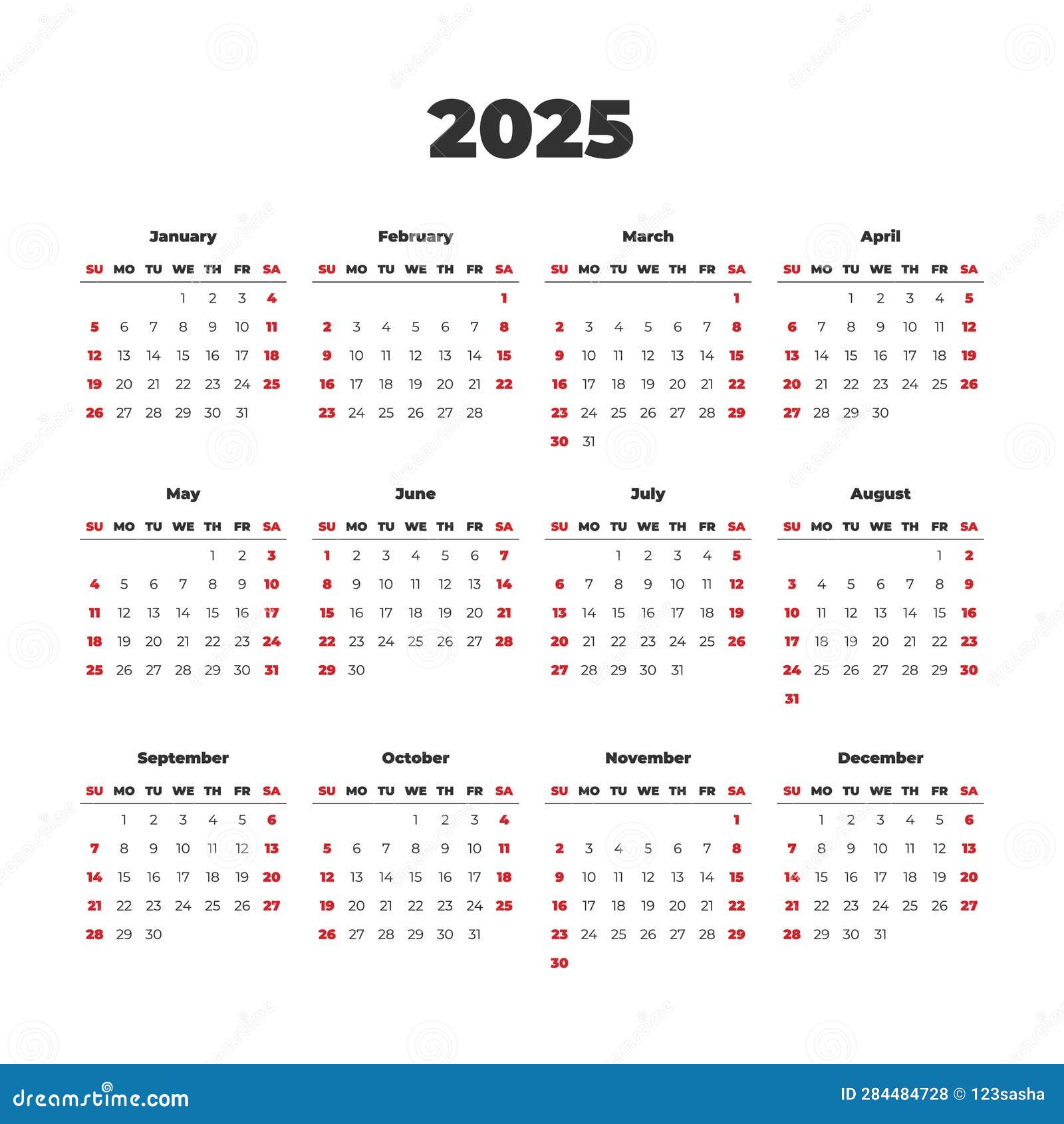 2025 Simple Horizontal Pocket Calendar Grid Template Isolated On White ... 2025 Simple Horizontal Pocket Calendar Grid Template Isolated On White ...