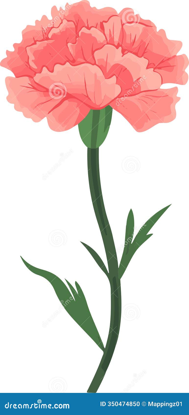 Carnation Clipart Black And White, Simple Carnation Line Drawing, Line ...