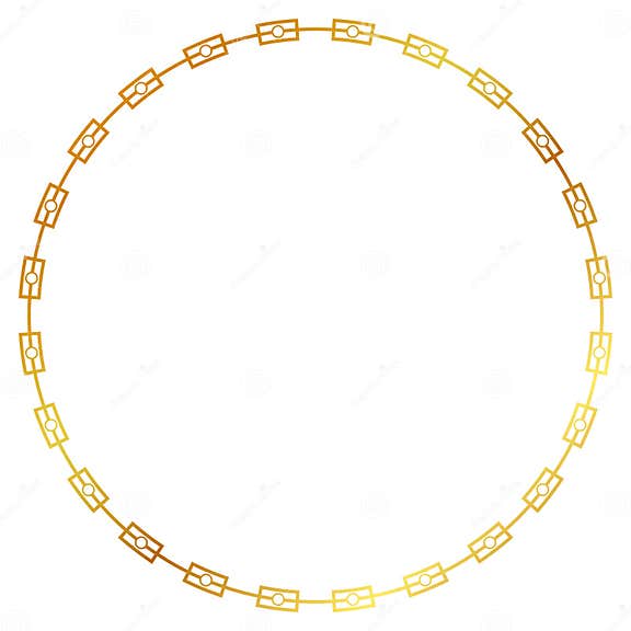 Simple Vector Chain Circle Frame from Golden Rope for Element Design ...