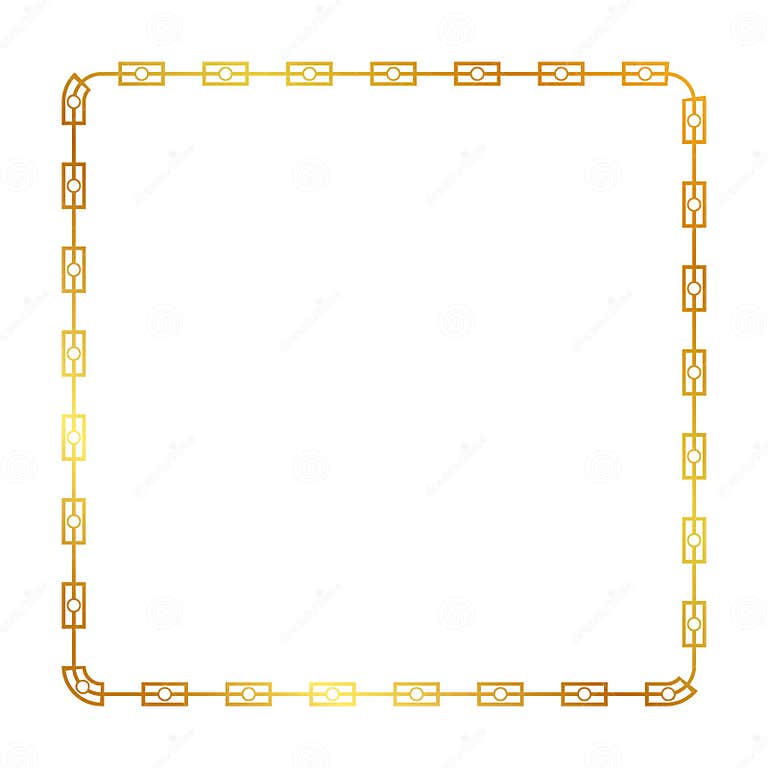 Simple Vector Chain Square Frame from Golden Rope for Element Design ...