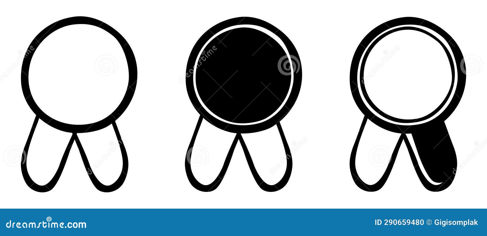 Simple Vector Circle Badge Doodle Hand Draw Sketch Set 3 Stock Vector ...