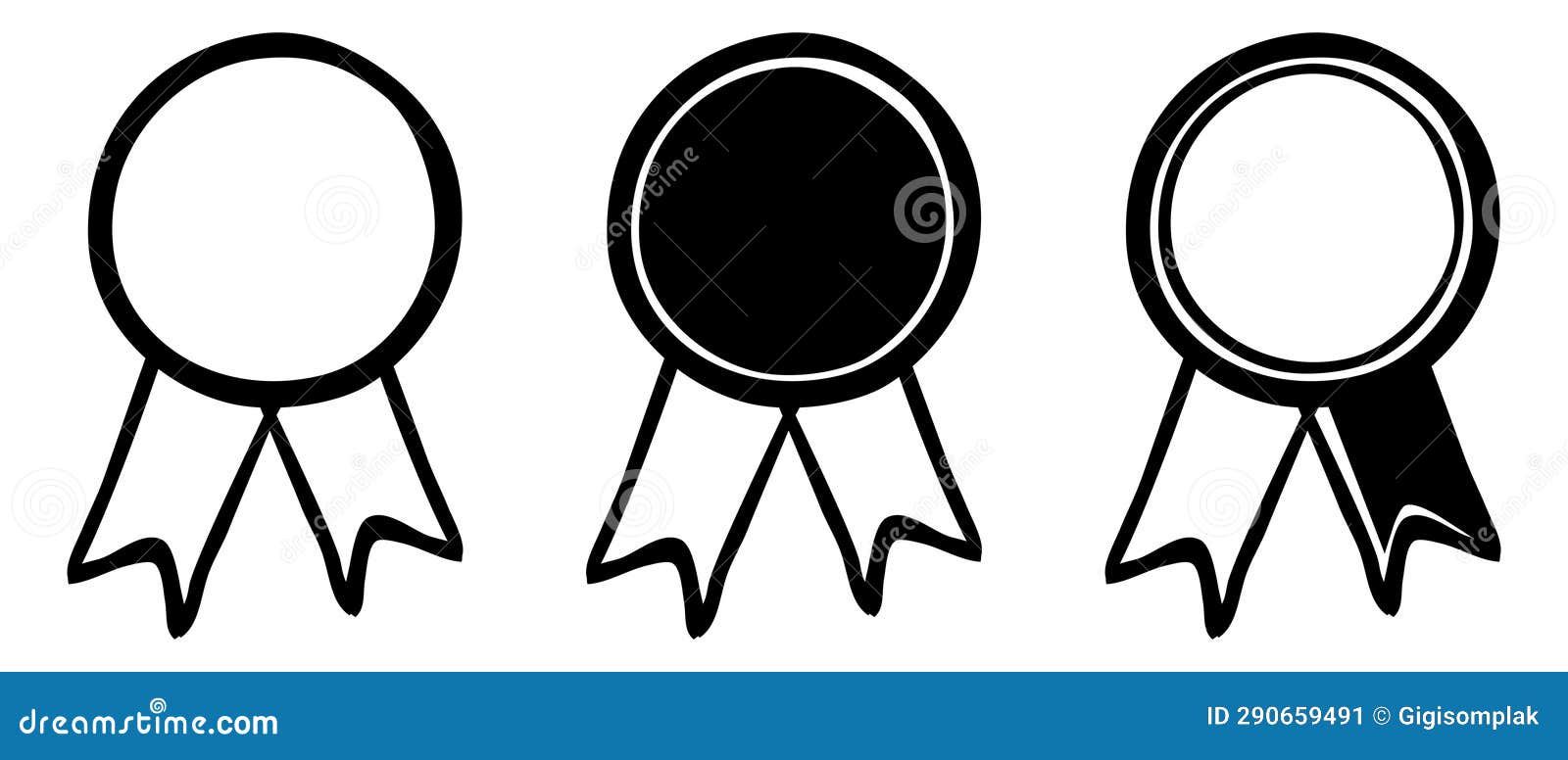 Simple Vector Circle Badge Doodle Hand Draw Sketch Set 3 Stock Vector ...