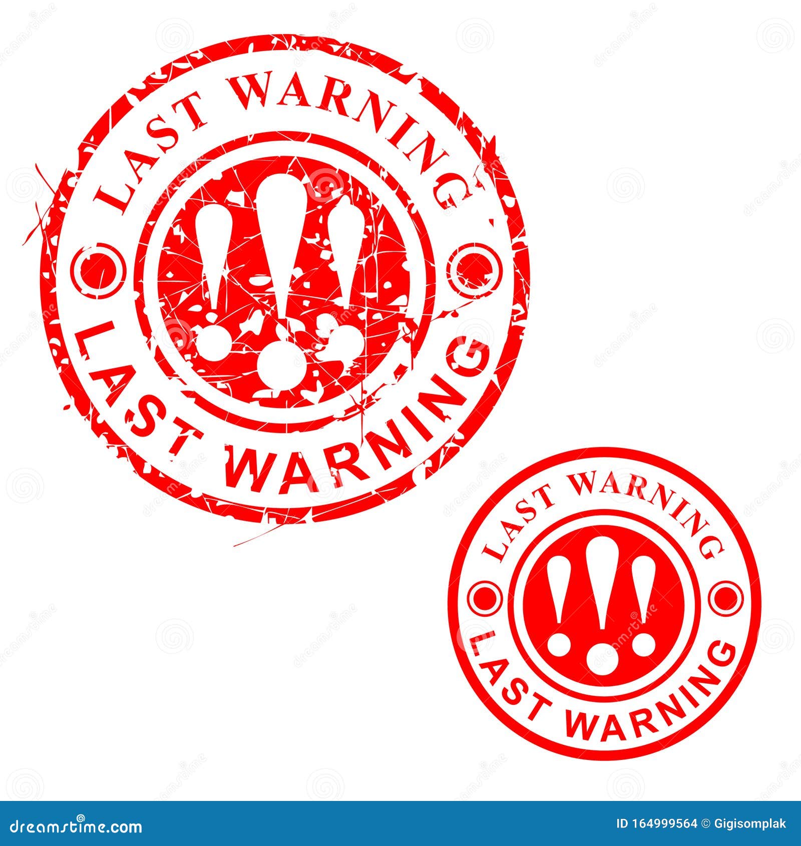 Simple Vector, Circle Grunge Red Rubber Stamp, Last Warning, Isolated ...