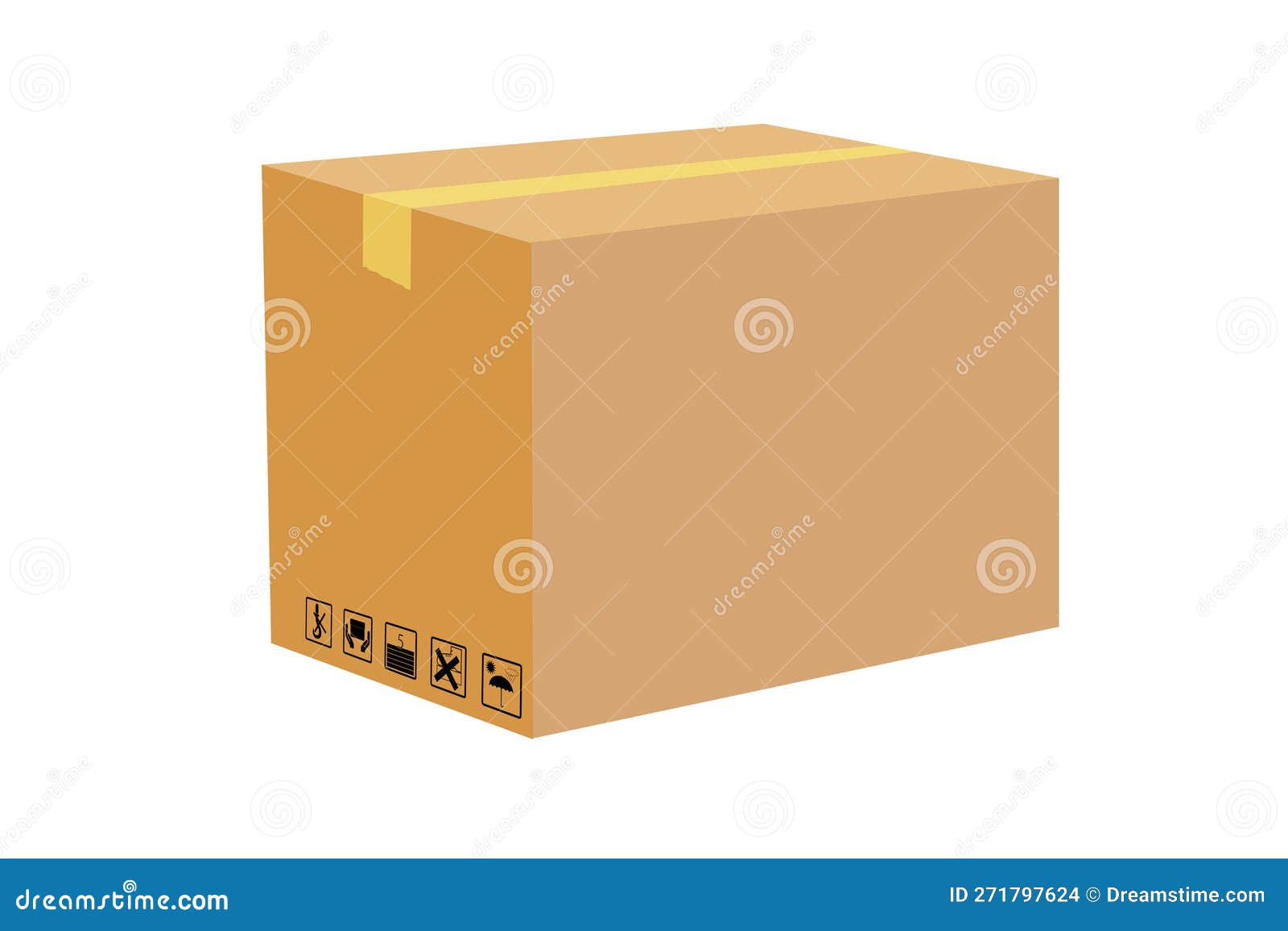 Simple Vector Closed Brown Cardboard Box and Handling Ins Stock Vector ...