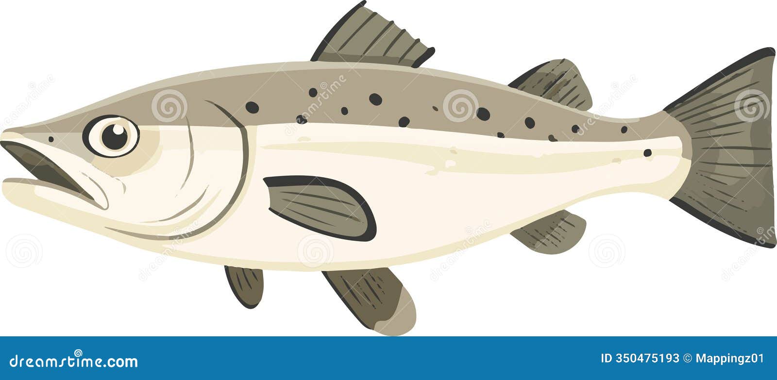 Simple vector cod clipart stock vector. Illustration of bright - 350475193