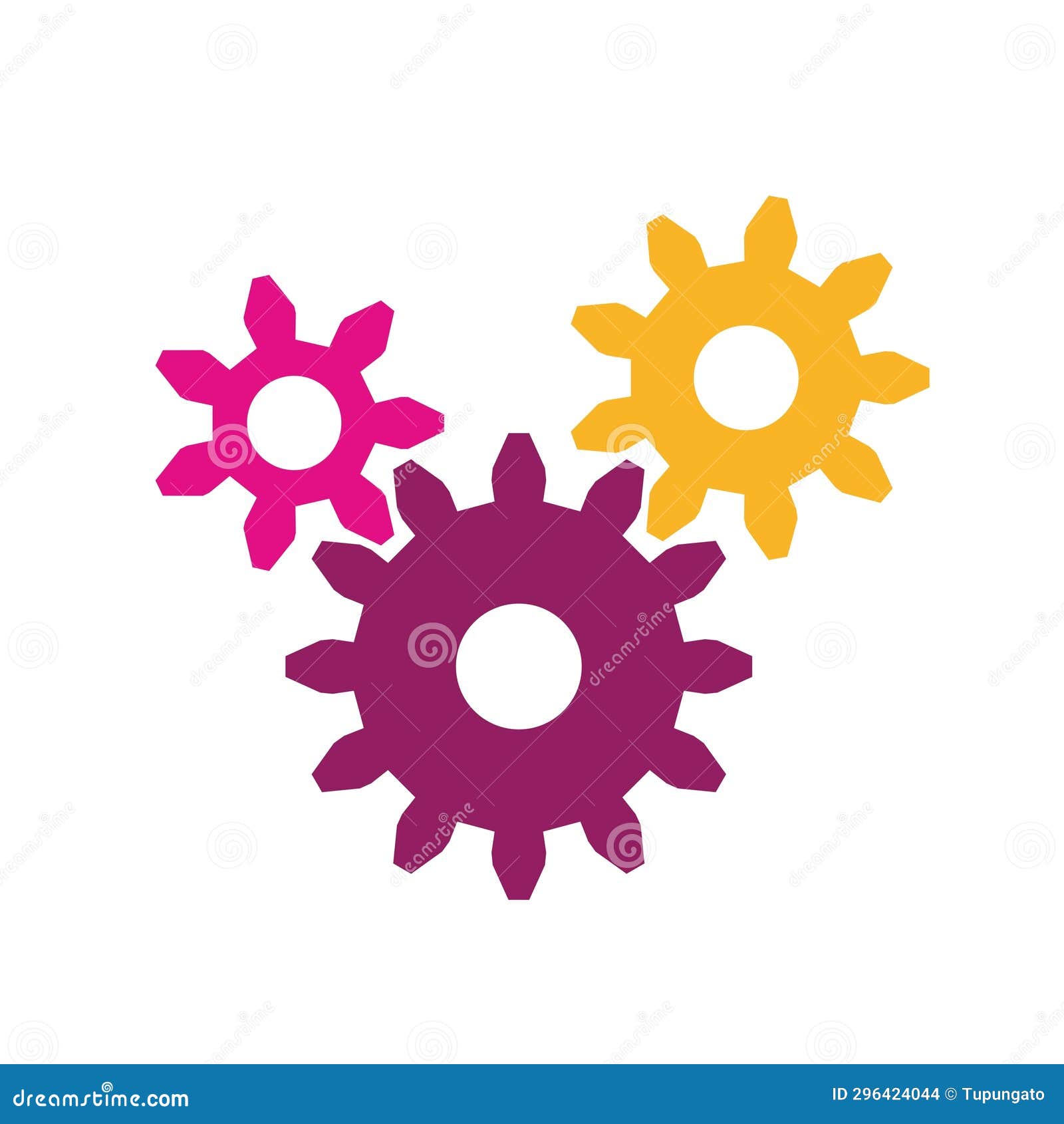 Simple vector cogwheels stock vector. Illustration of machinery - 296424044