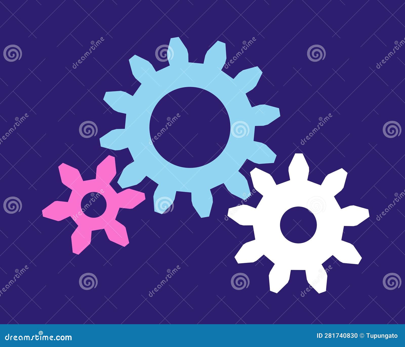 Simple Vector Colorful Gears Stock Vector - Illustration of design ...