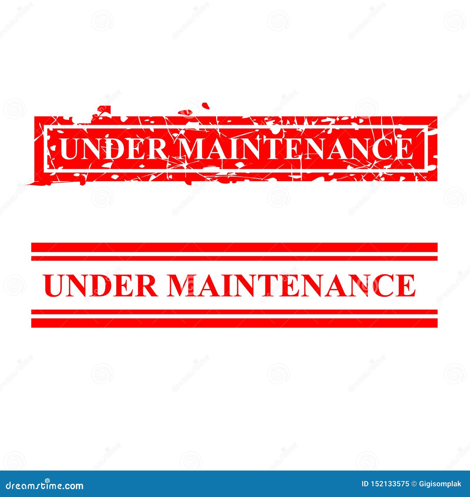 Simple Vector Corrosive 2 Style Red Rubber Stamp, Under Maintenance ...