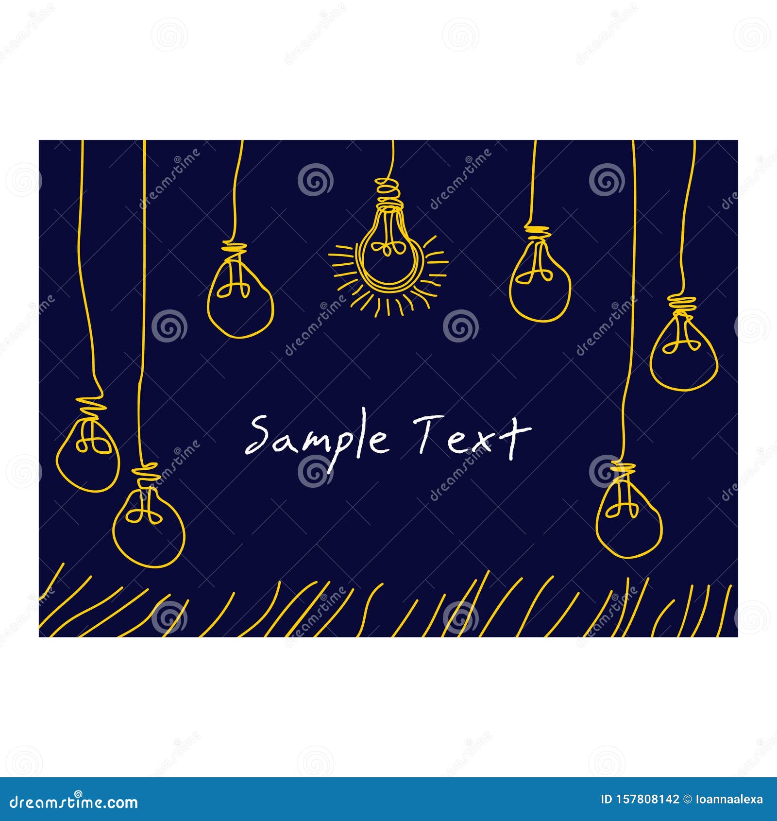 Simple Vector Dark Blue Horizontal Template with Outline Illustration ...