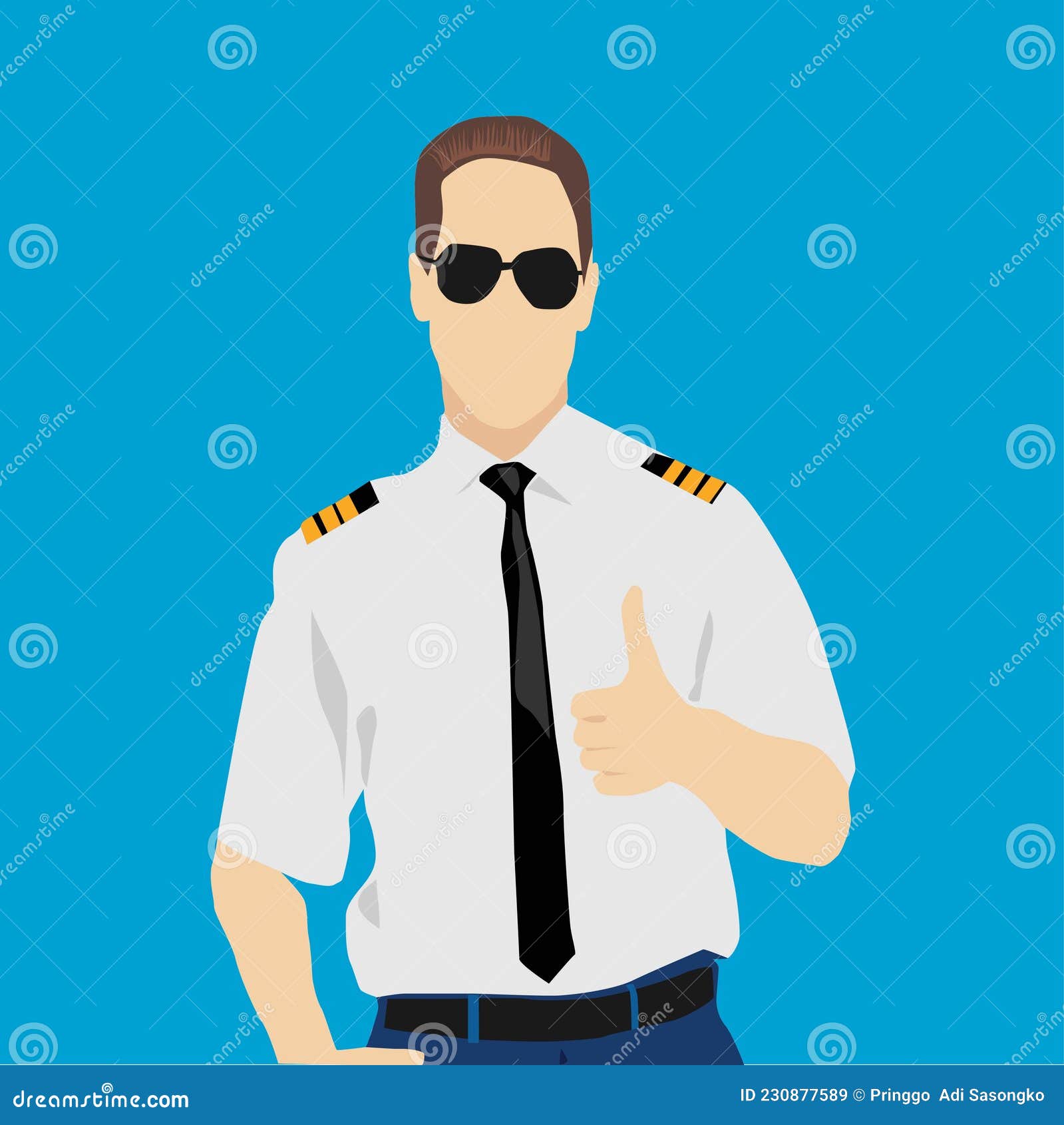 Simple Vector Design of an Airplane Pilot Stock Vector - Illustration ...