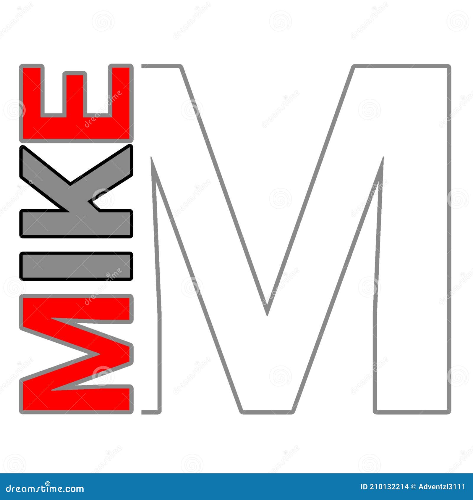 Simple Vector Design Of Letter M And Mike Text On Transparent ...