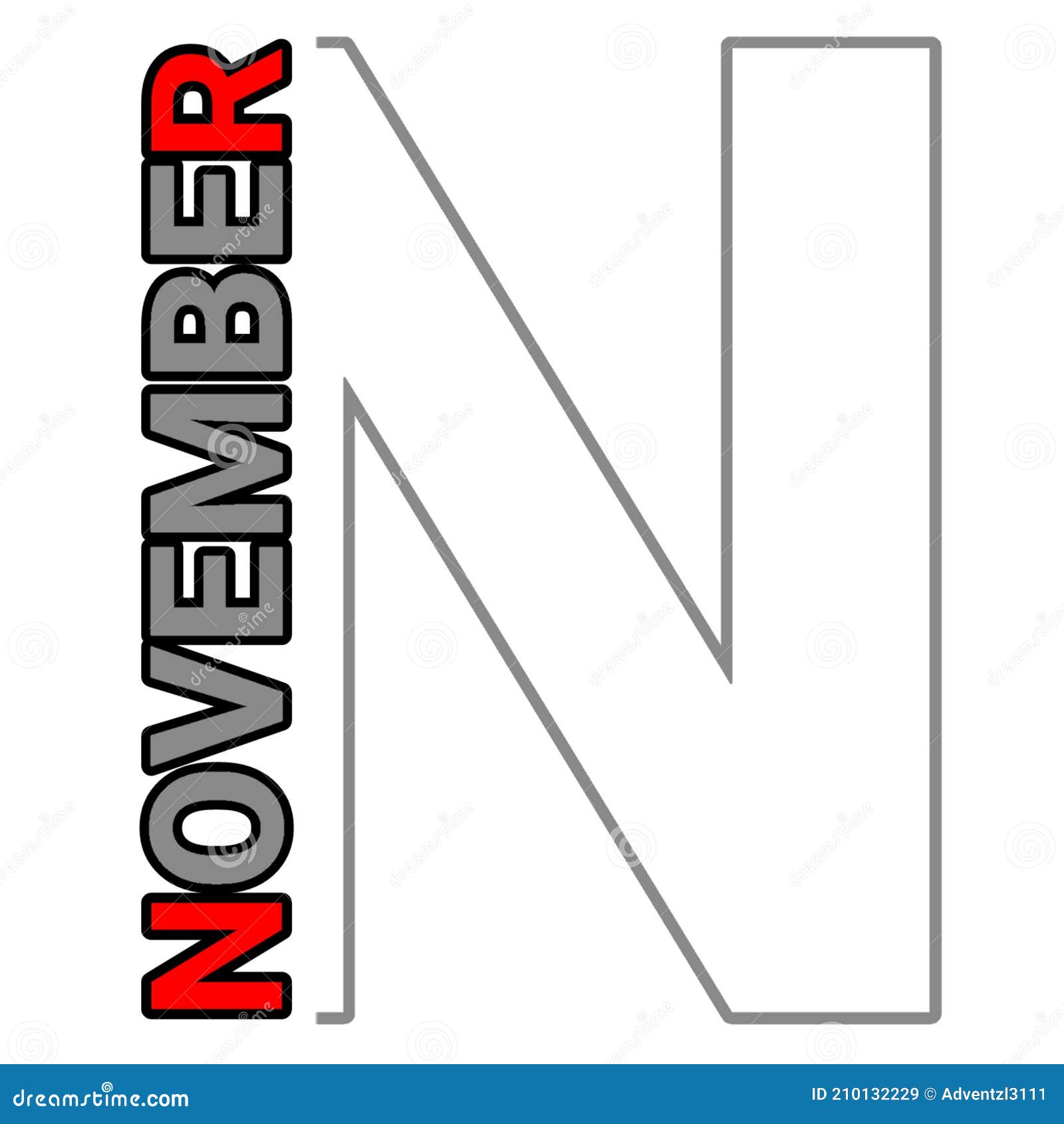 Simple Vector Design Of Letter N And November Text On Transparent ...