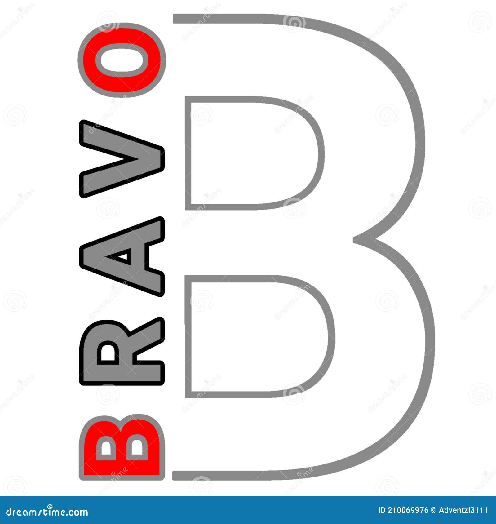 Simple Vector Design Of Letter B And Bravo Text On Transparent ...