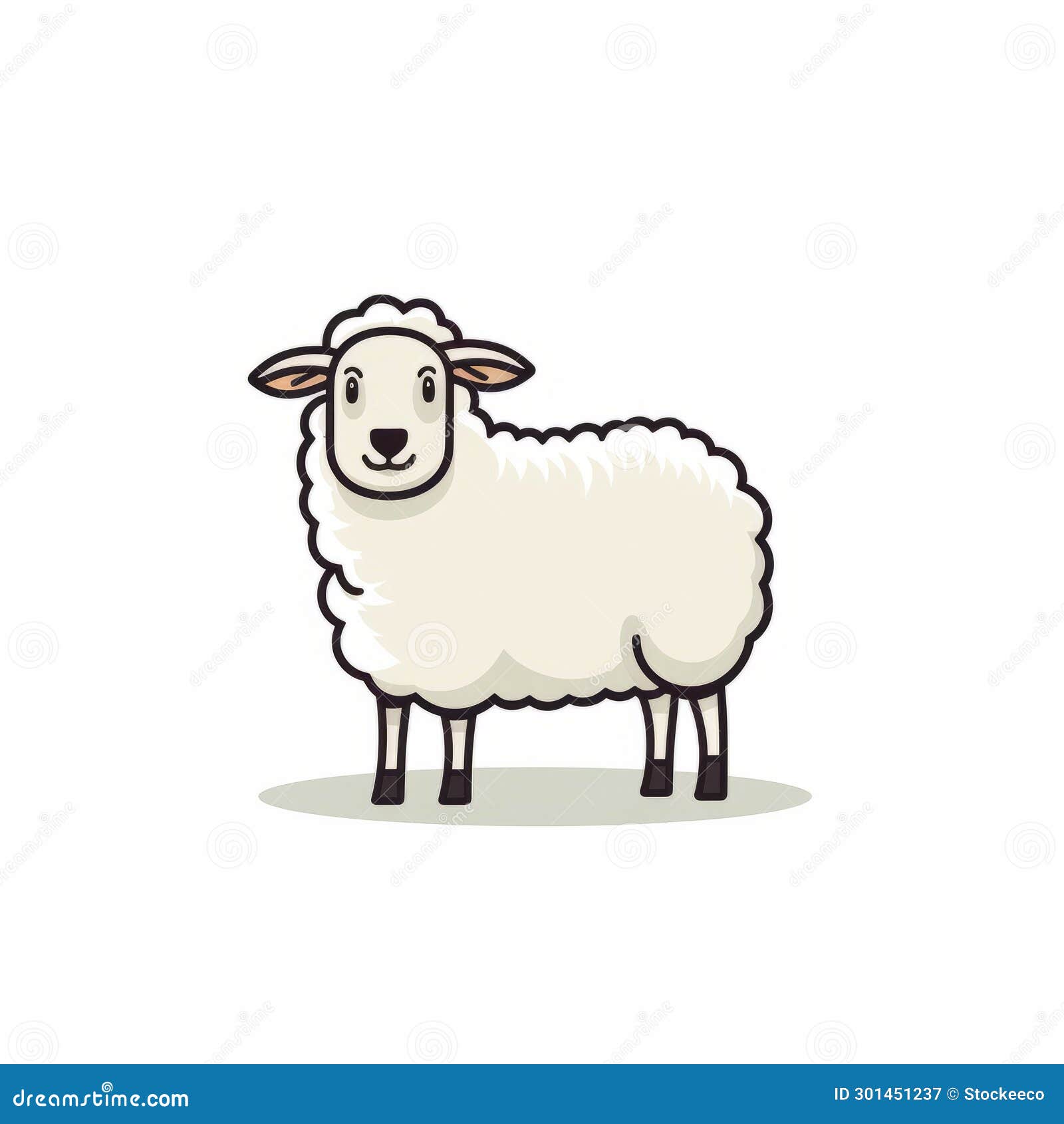 Simple Vector Design of Sheep in Light Beige Style Stock Illustration ...