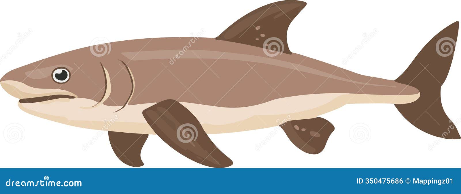 Simple Vector Dogfish Clipart Stock Vector - Illustration of minimalist ...